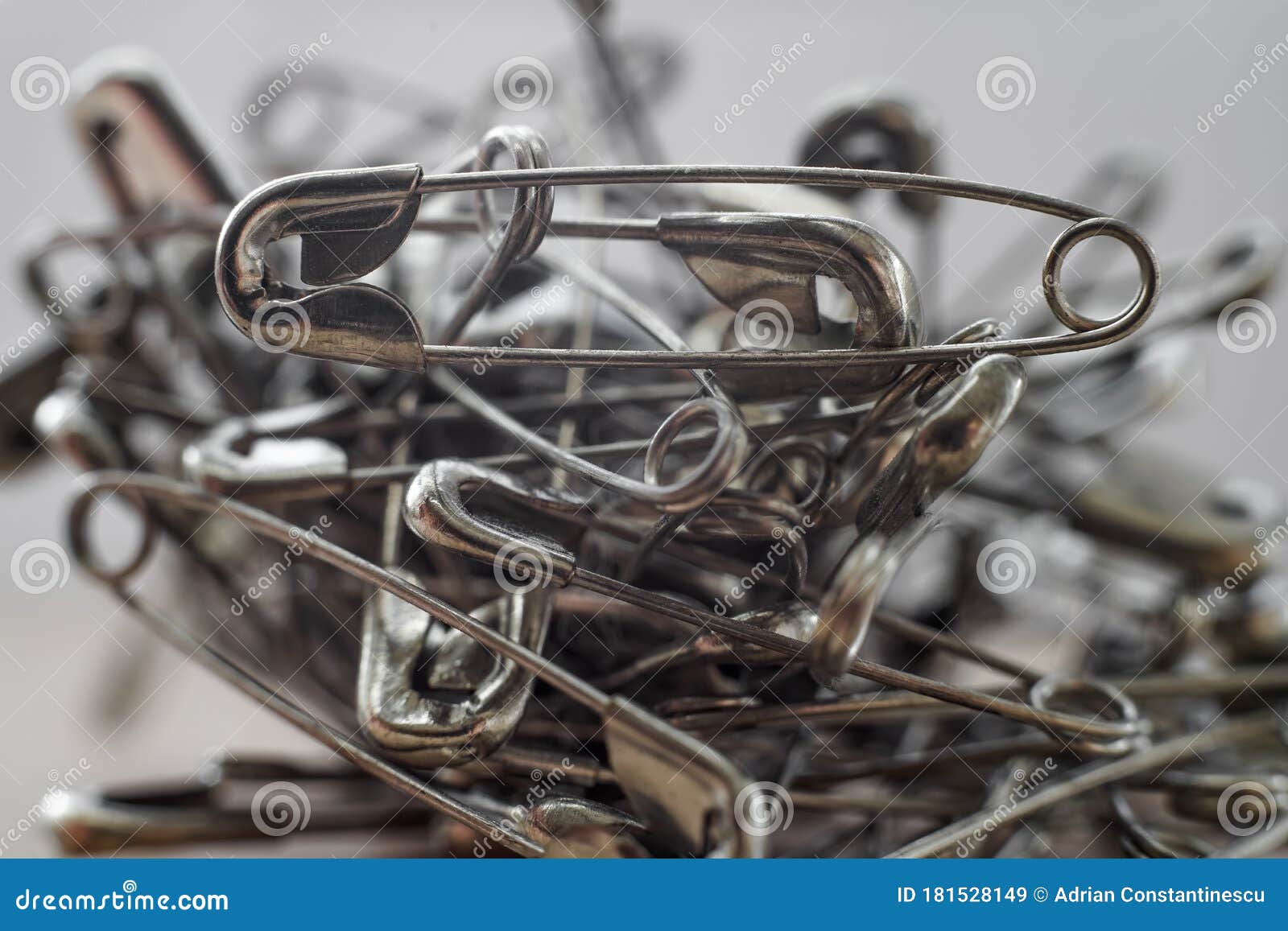 Pile of safety pins stock image. Image of pile, macro - 181528149