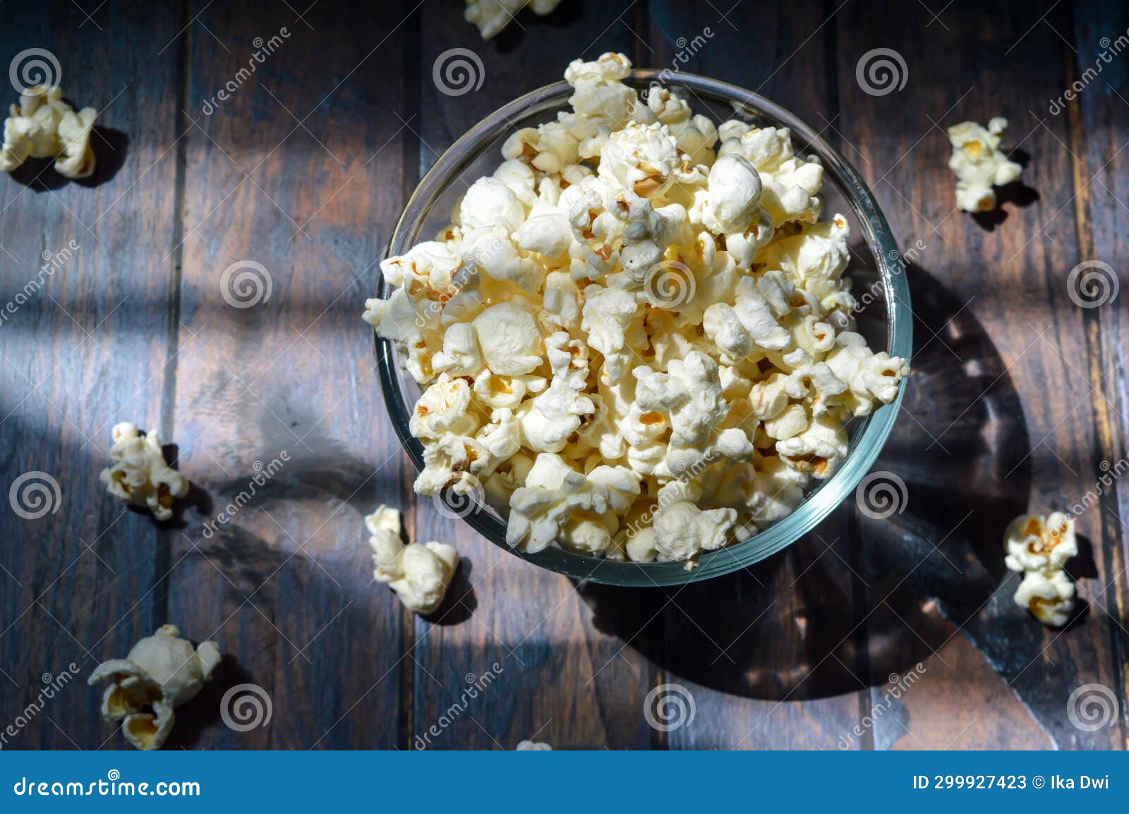 A Pile of Salted Popcorn in Glass Bowl Stock Image - Image of ...