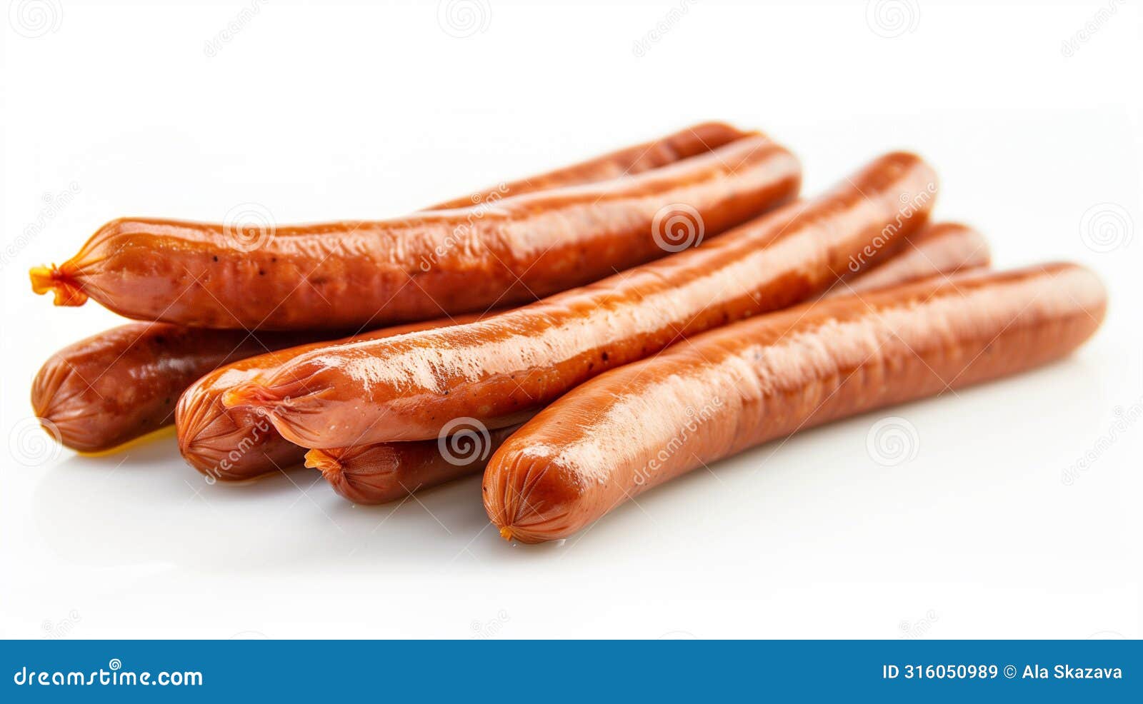 Pile of Sausage Sticks on White Background Stock Illustration ...
