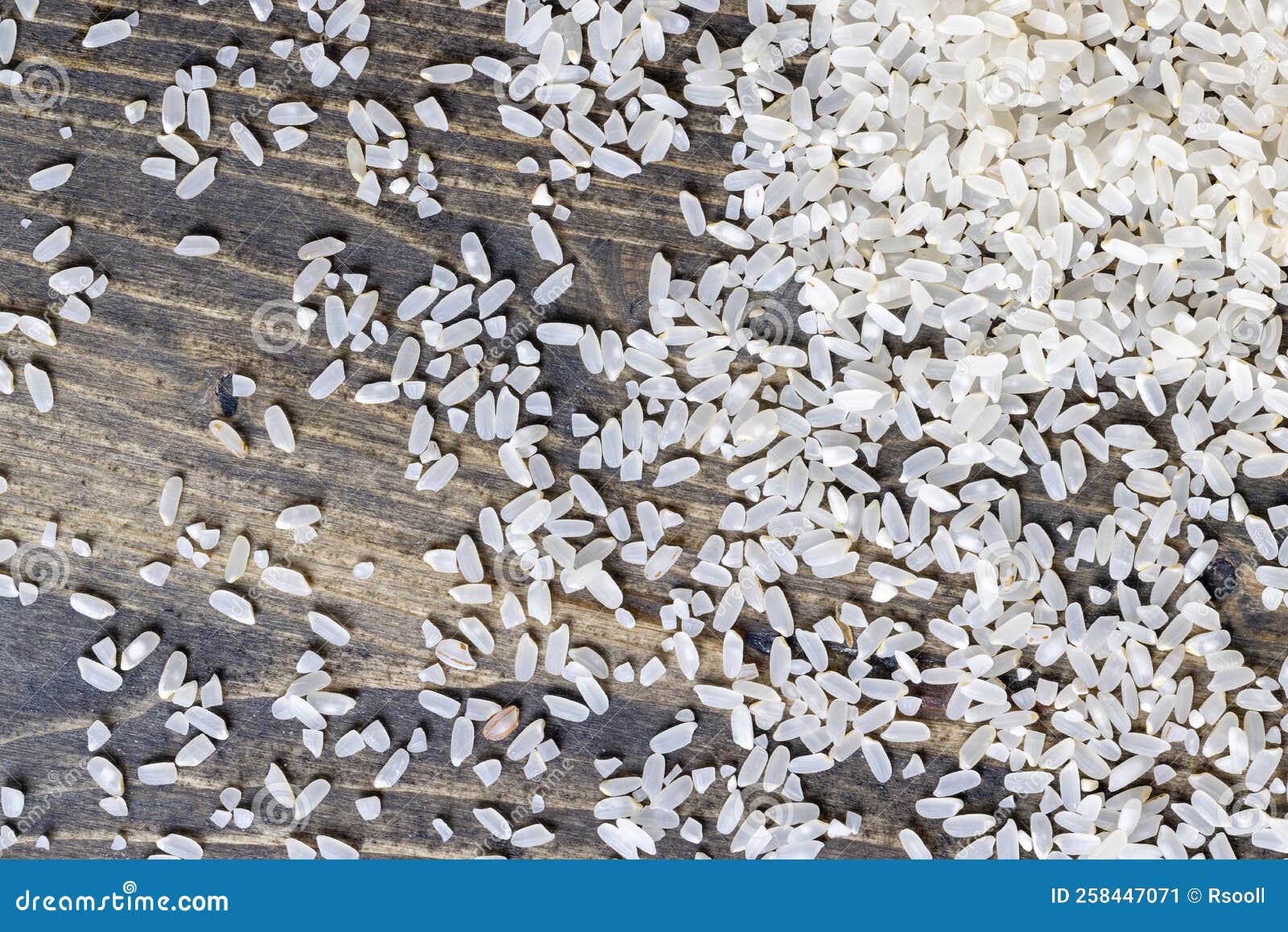 A Pile of Scattered White Rice on the Kitchen Table Stock Image - Image ...