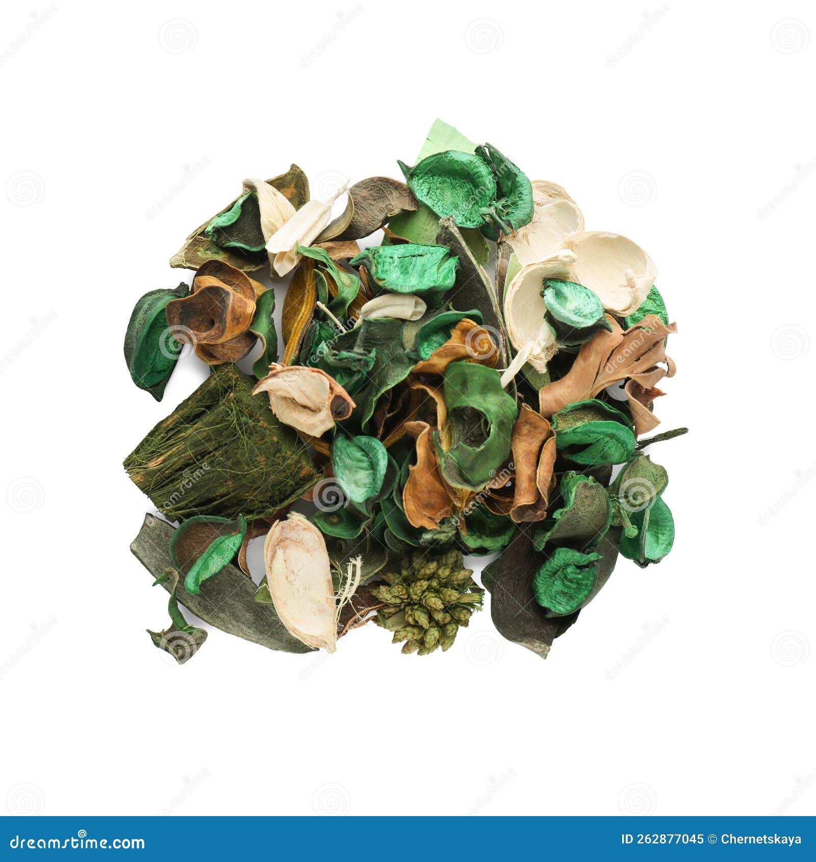 Pile of Scented Potpourri on White Background, Top View Stock Image ...