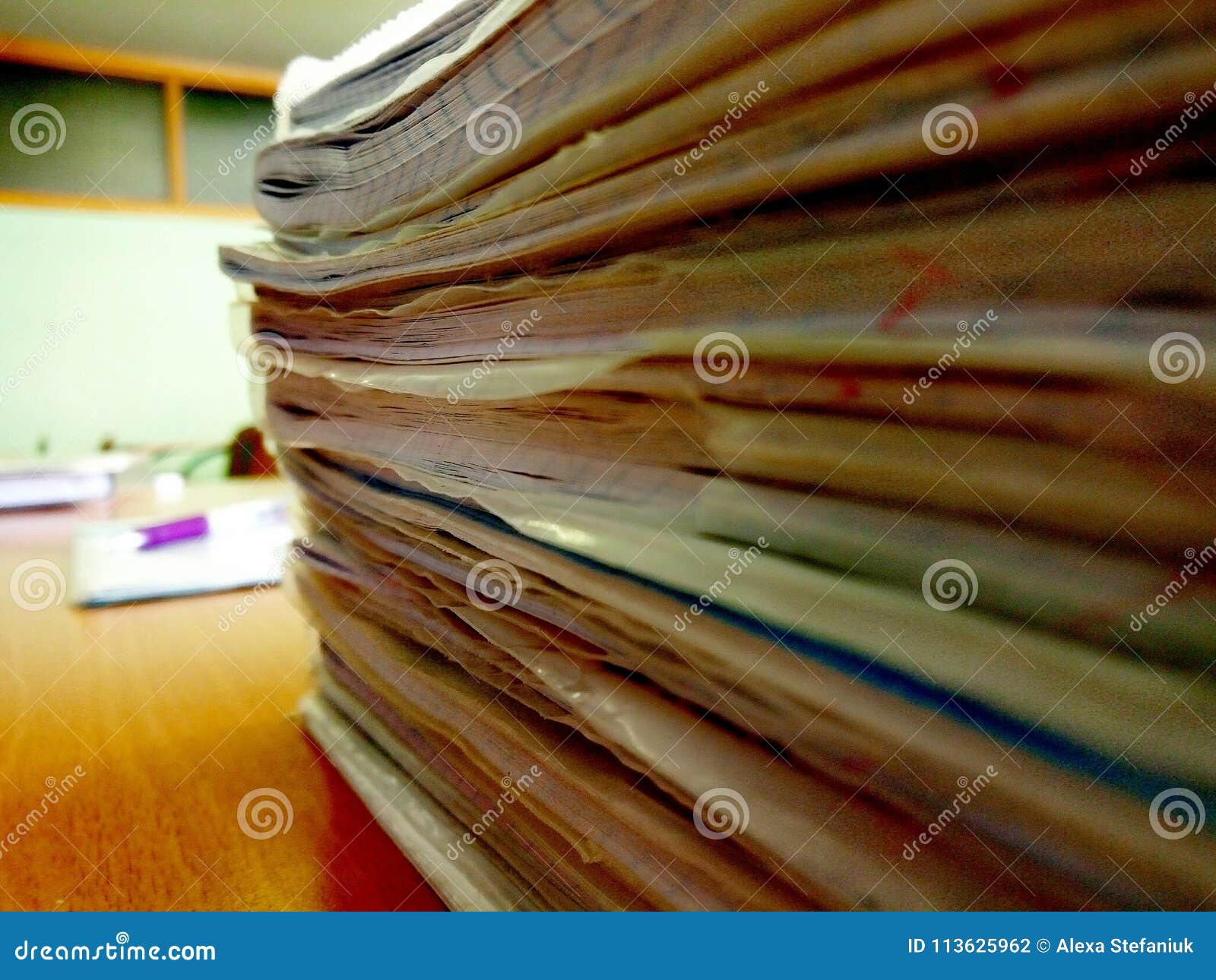 A Stack of School Notebooks Stock Photo - Image of love, desk: 113625962