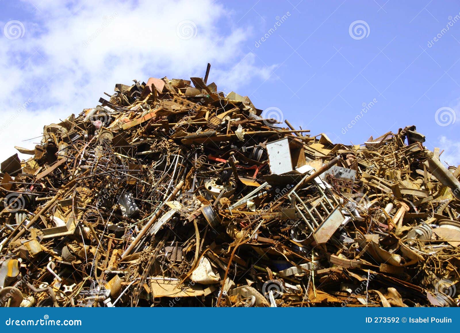 Pile Of Scrap Metal With Concrete Steel And Construction Equipment ...