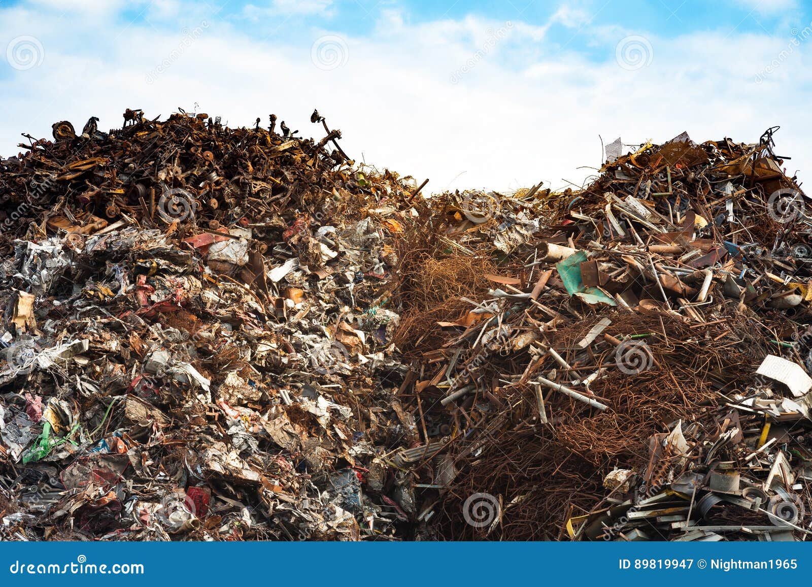 Pile of scrap metal stock image. Image of landfill, garbage - 89819947