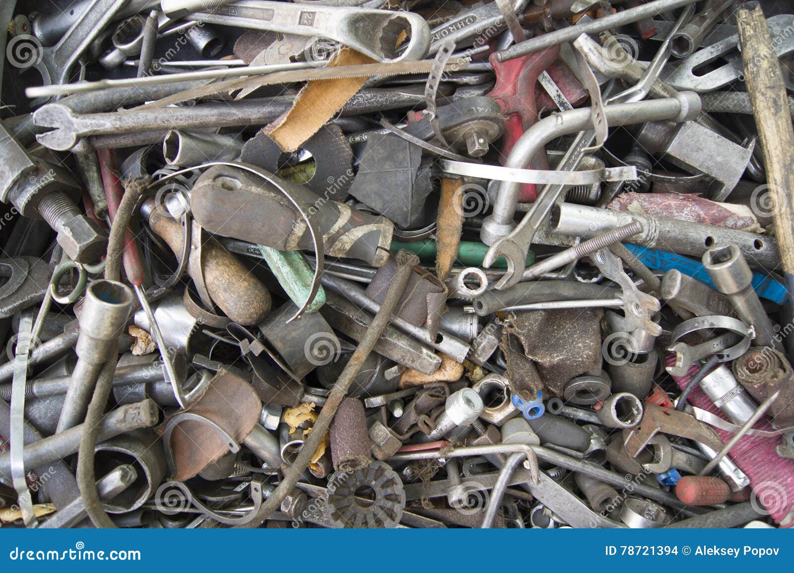 Pile of Scrap Metal on White Background Stock Photo - Image of ...