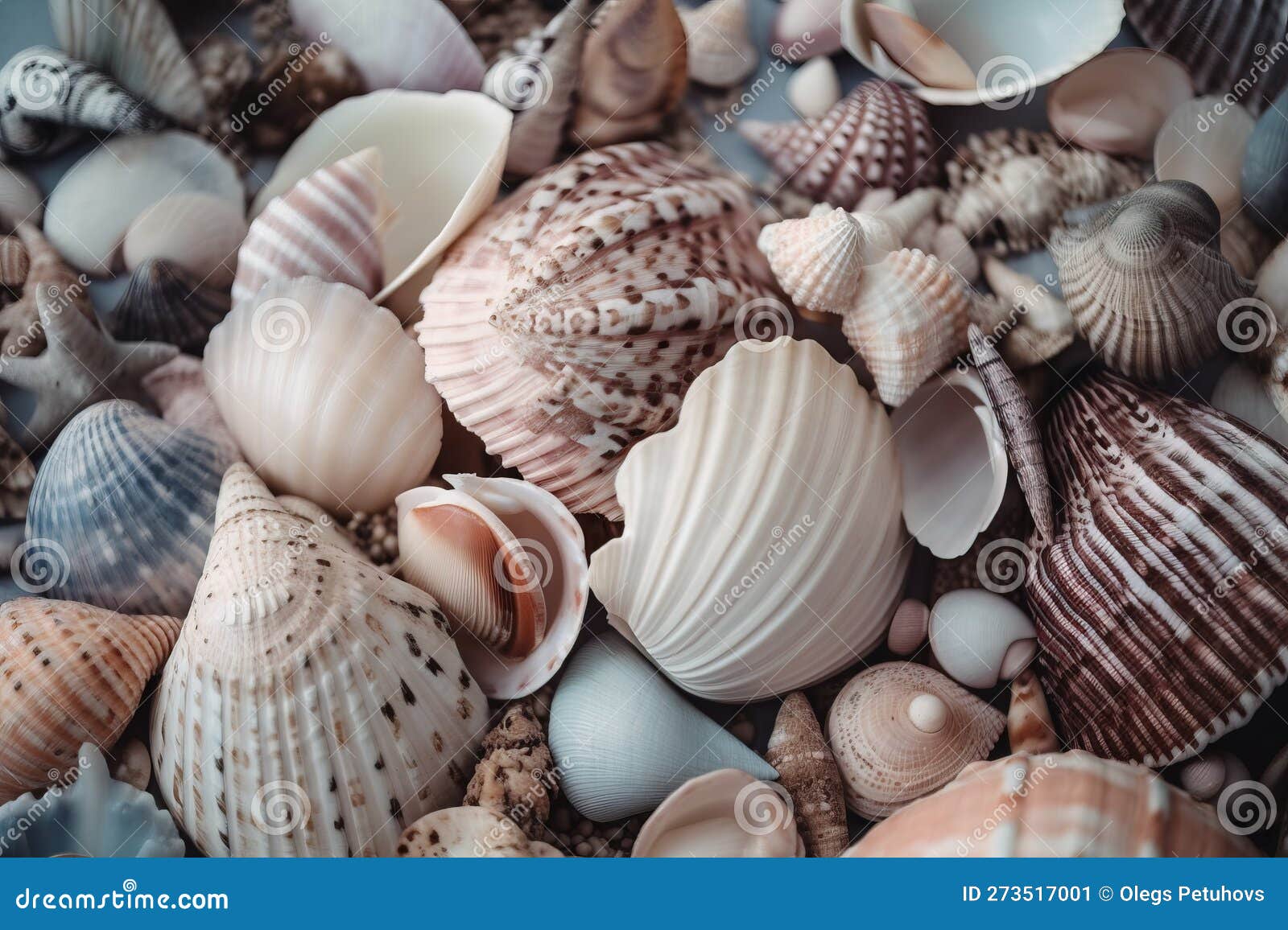 A Pile of Sea Shells Sitting on Top of a Table Stock Illustration ...