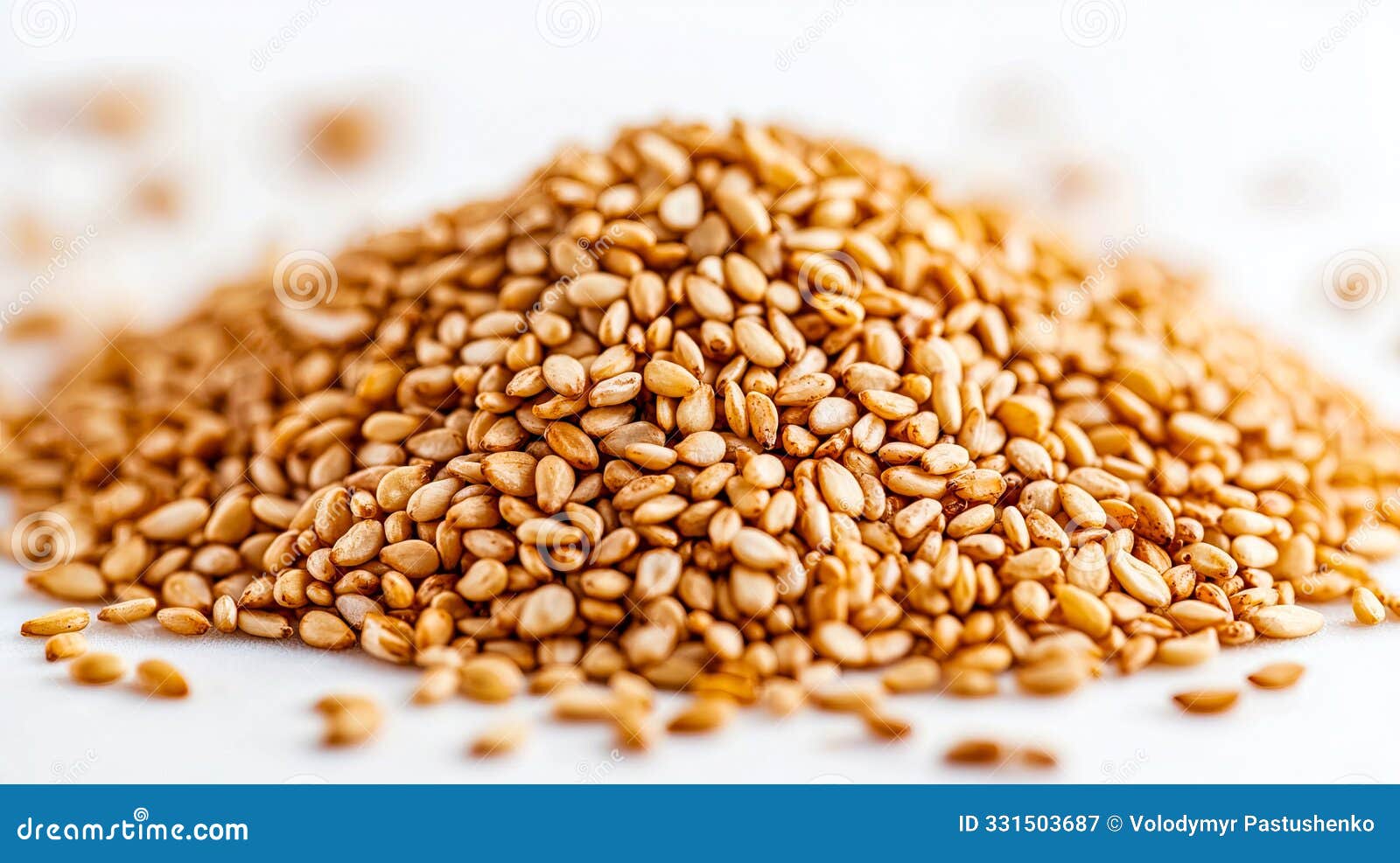 A Pile of Sesame Seeds on a White Surface Stock Image - Image of focus ...