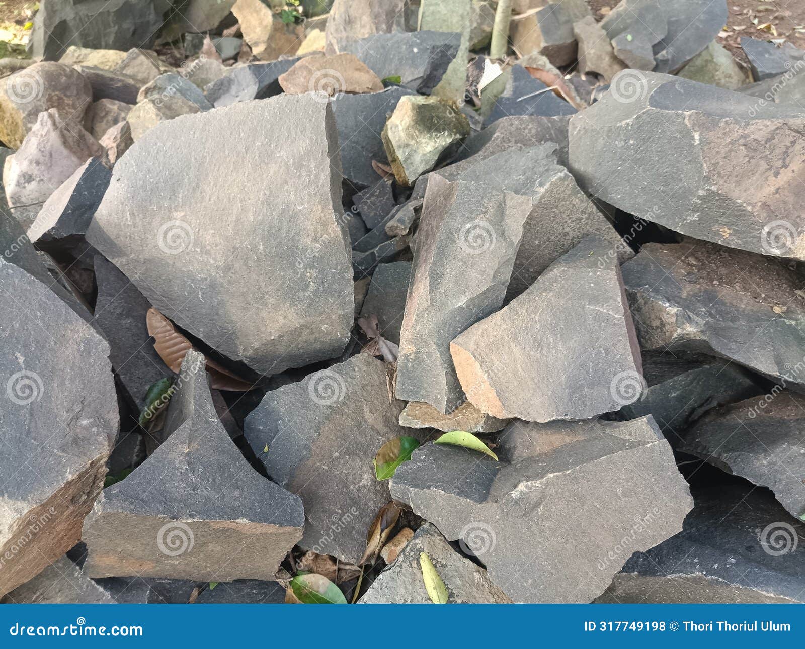 A Pile of Sharp, Black Mountain Rock Fragments Stock Photo - Image of ...