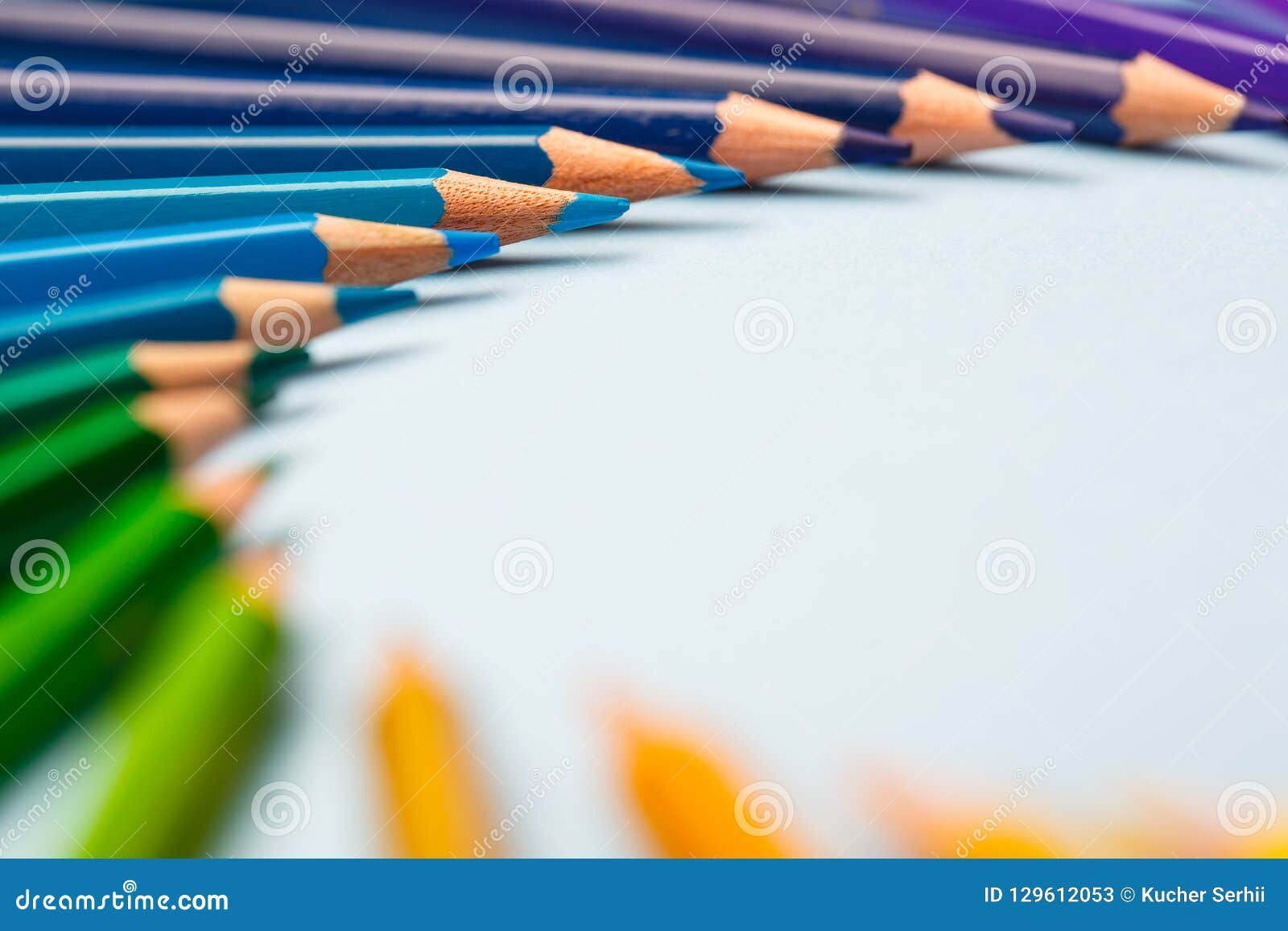 Pile of Sharp Coloured Drawing Pencils on Table. Stock Image - Image of ...