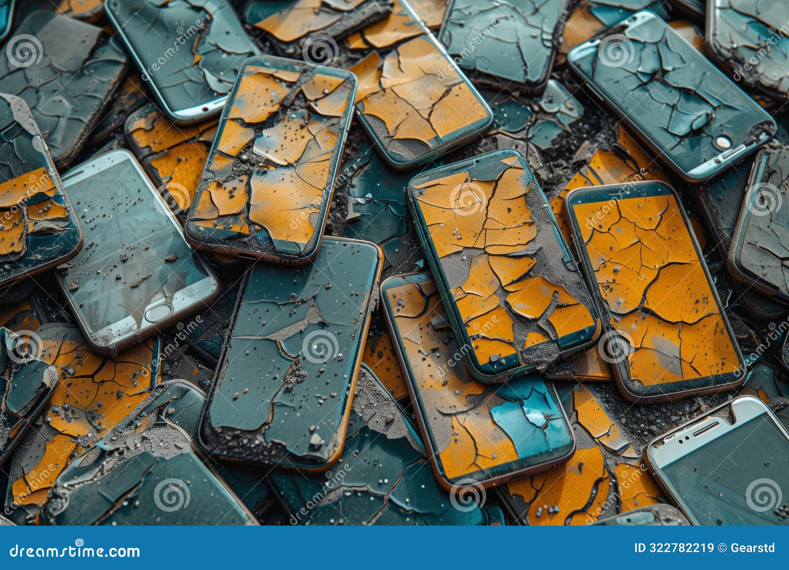 Pile of Shattered Smartphones Stock Image - Image of environment ...