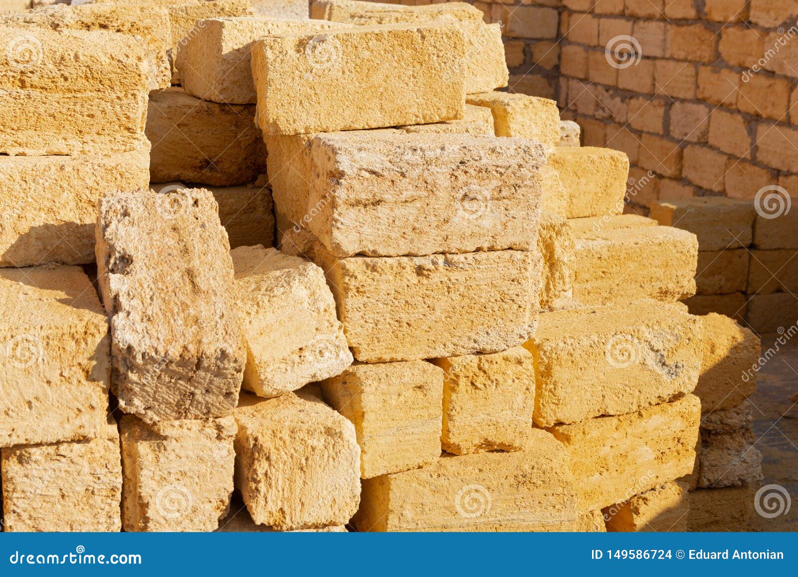 Pile of Shell Bricks, Building a House from an Environmentally Friendly ...