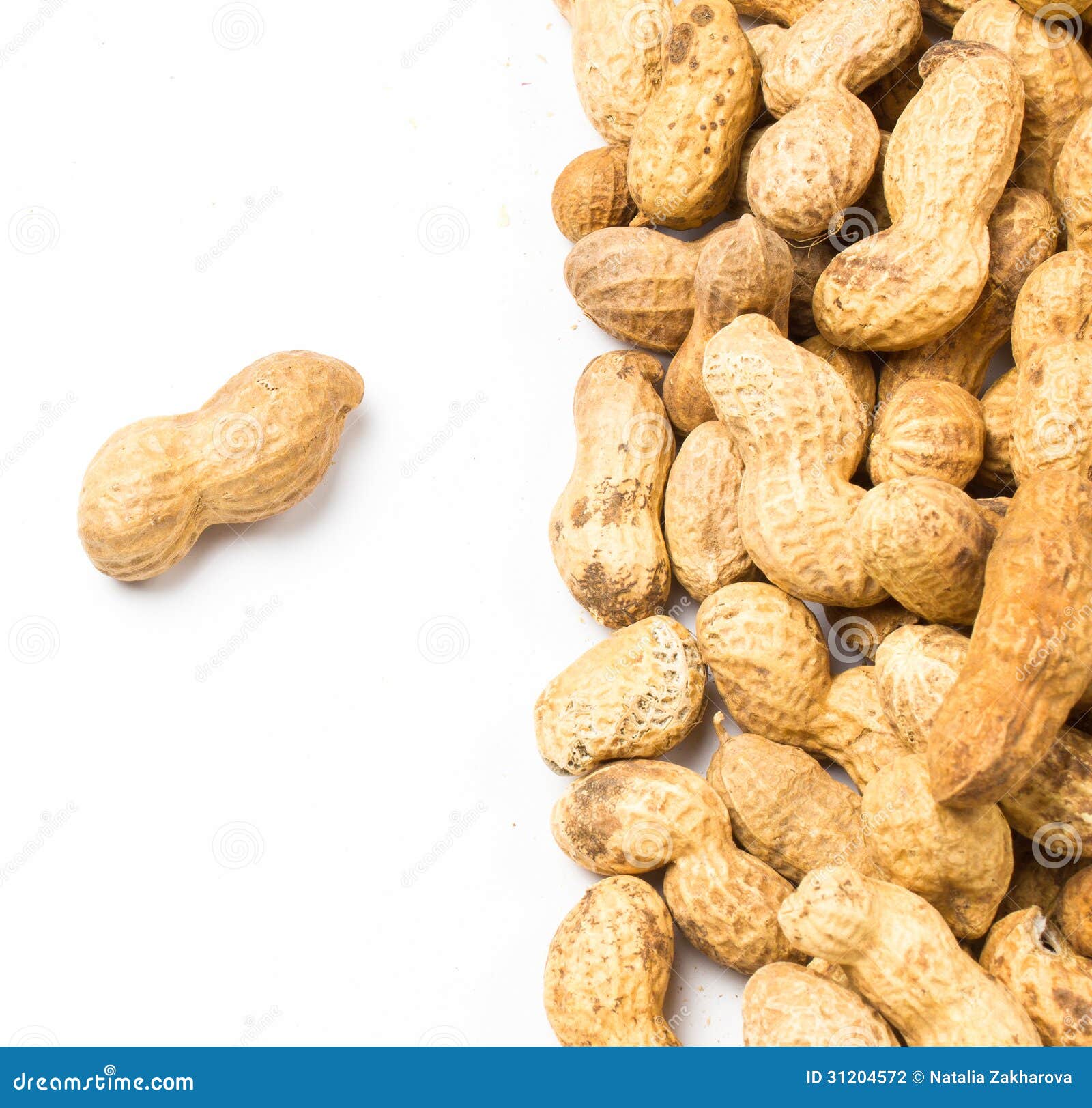 A Pile of Shelled Big Peanuts Closeup on White Background Stock Photo ...