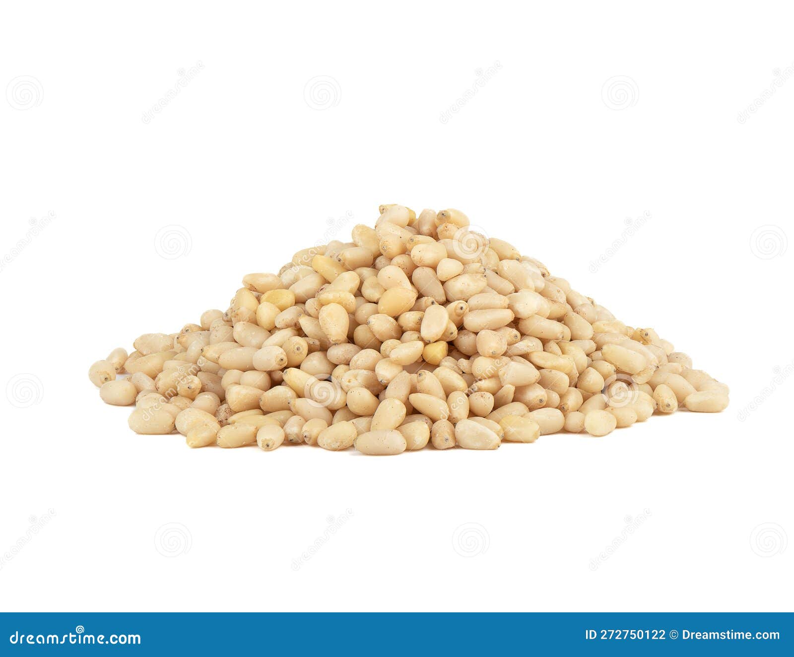 Pile of Shelled Pine Nuts on a White Background. Stock Photo - Image of ...