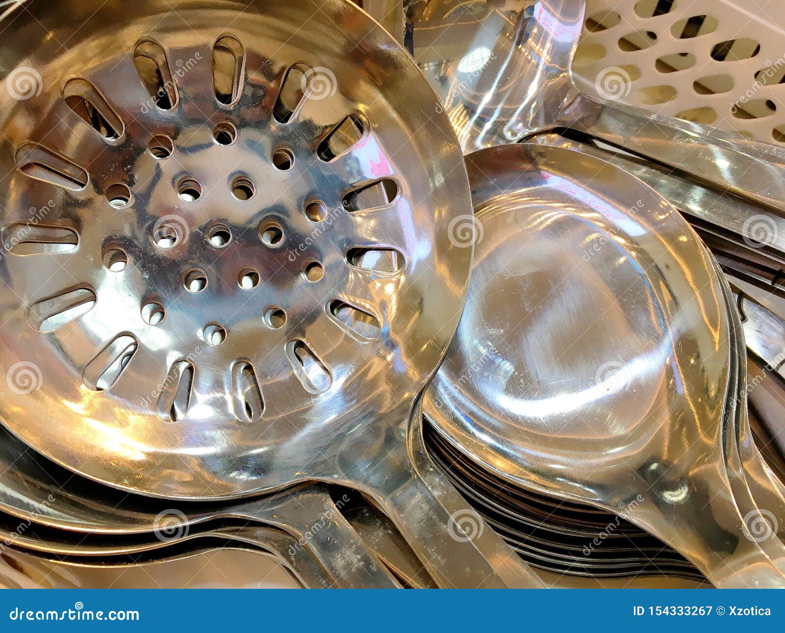 Pile of Shiny Stainless Steel Utensils Stock Image - Image of metallic ...