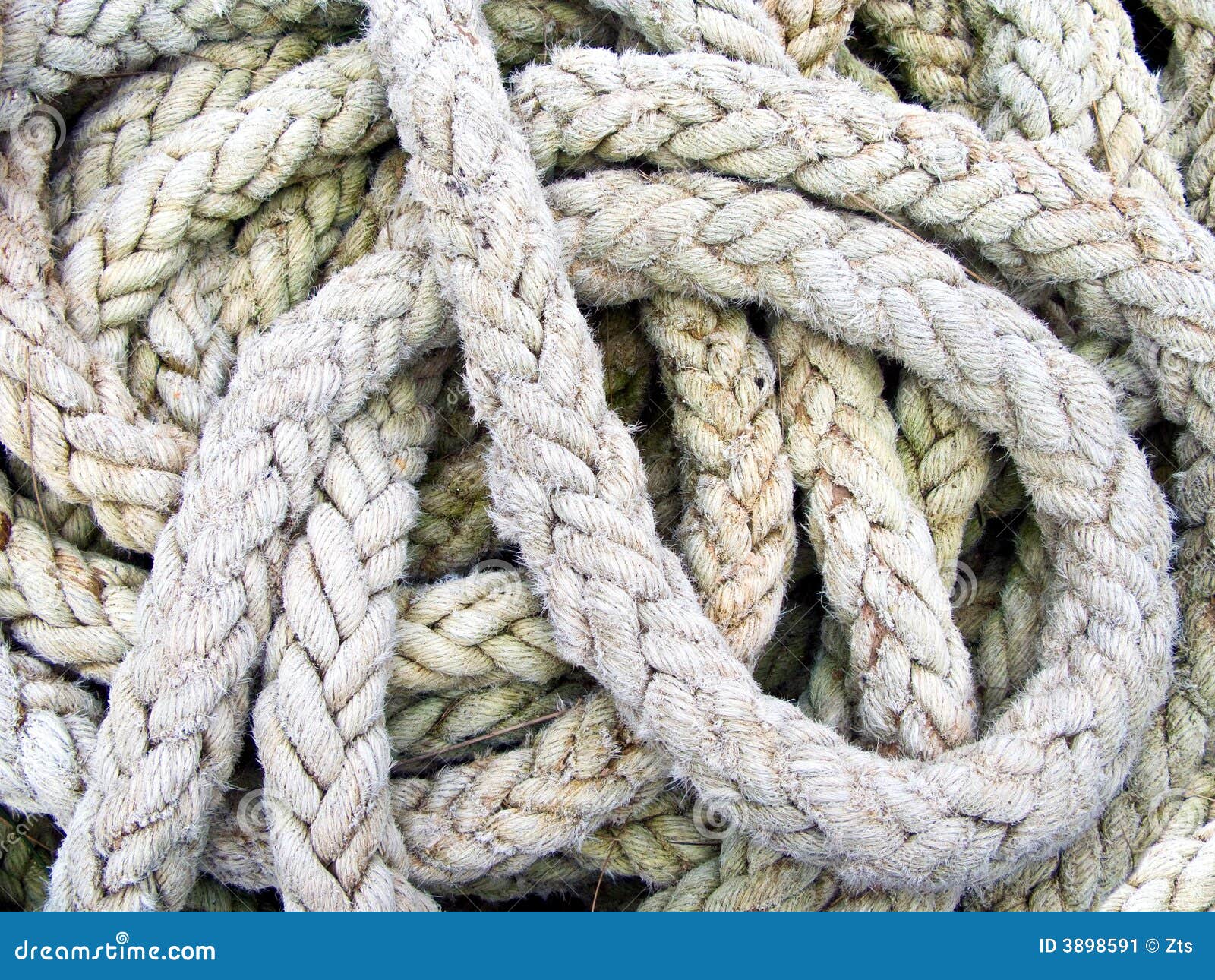 Pile of ship ropes stock image. Image of worn, abstract - 3898591