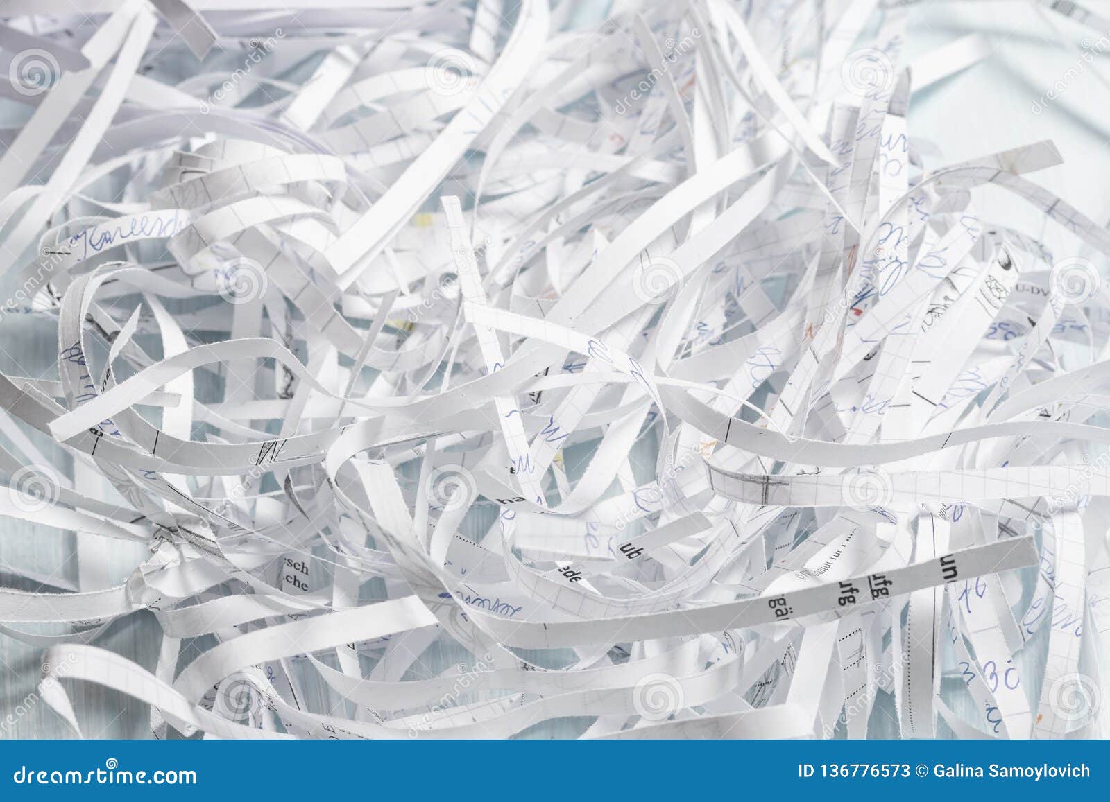 Pile of shredded paper stock image. Image of element - 136776573