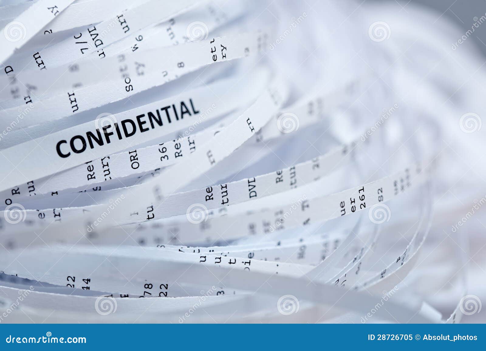 Pile of Shredded Paper - Confidential Stock Image - Image of focus ...