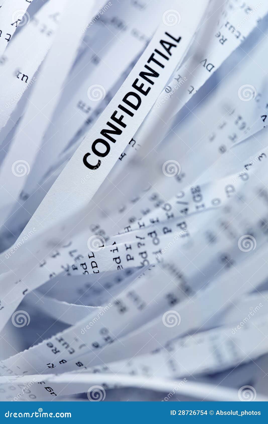 Pile of Shredded Paper - Confidentiality Stock Photo - Image of focus ...