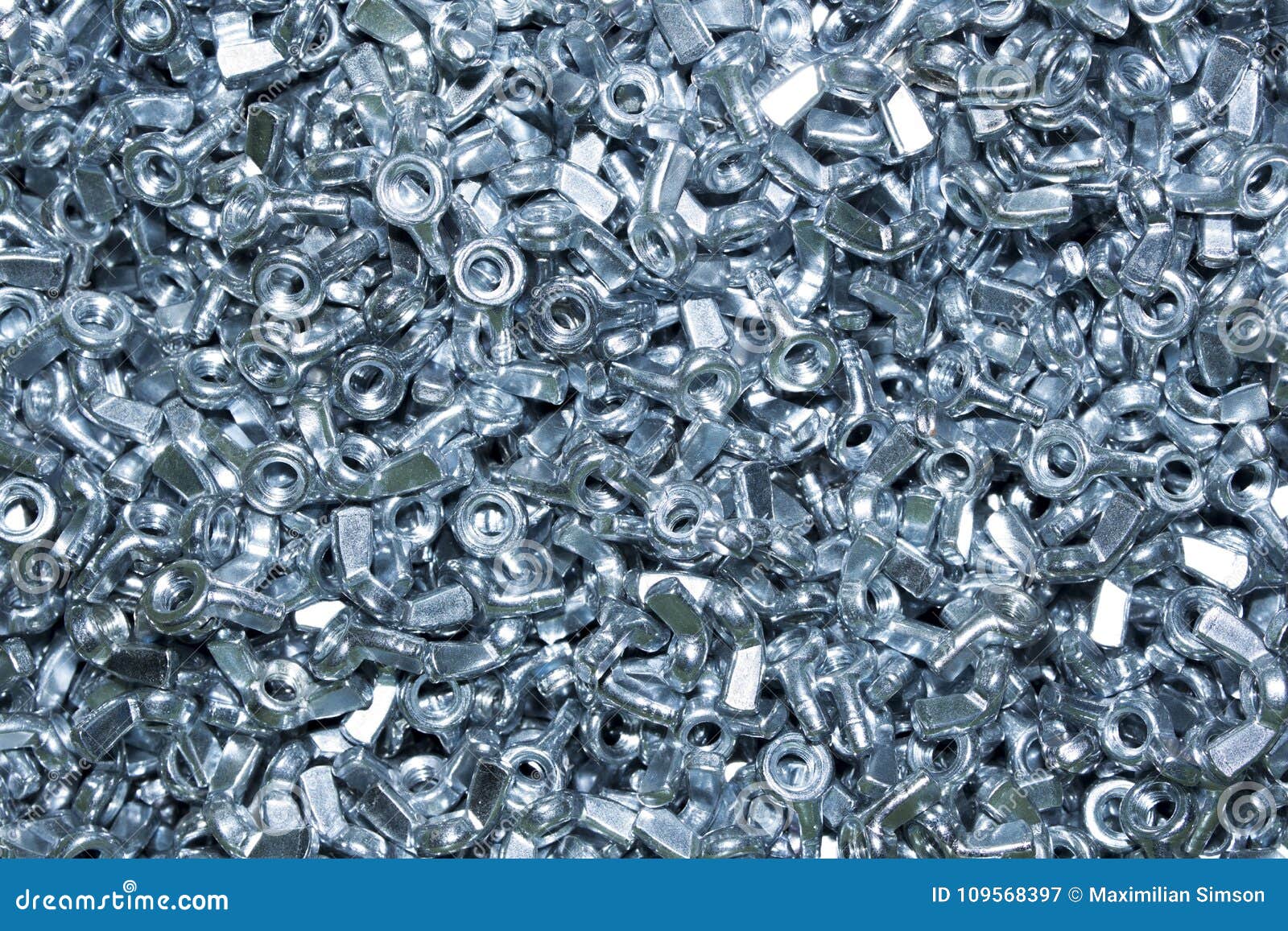 Pile of Silver Steel Wing Nuts Stock Image - Image of close, nuts ...