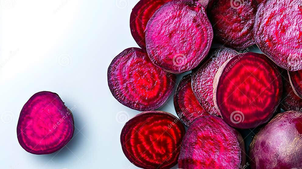 A Pile of Sliced Beets on a White Surface Stock Photo - Image of slices ...