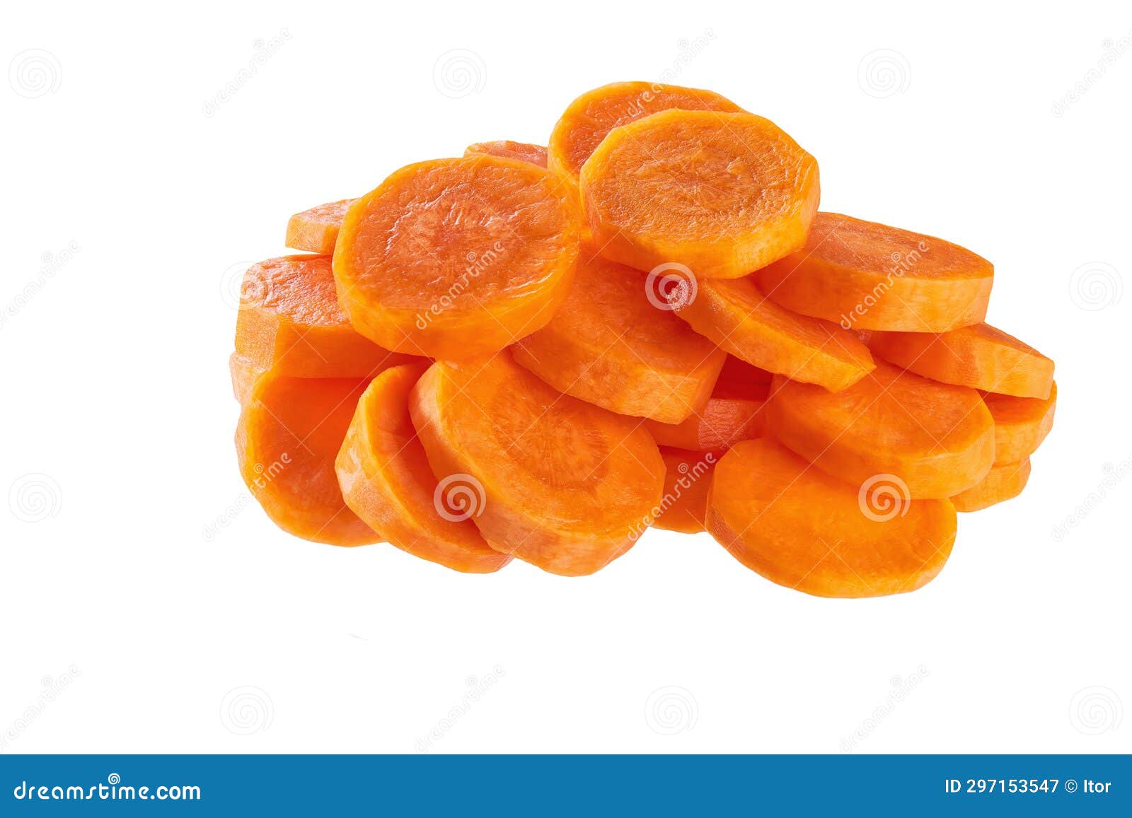 Pile Sliced Carrots Isolated on White Background. Sliced Carrots Stock ...