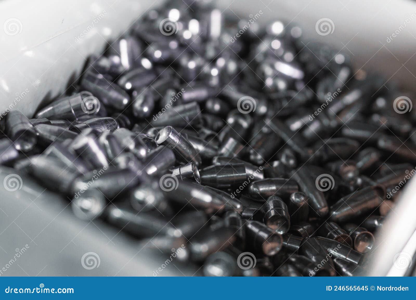 Pile of Small Caliber Hunter Bullets in Plastic Container Stock Image ...