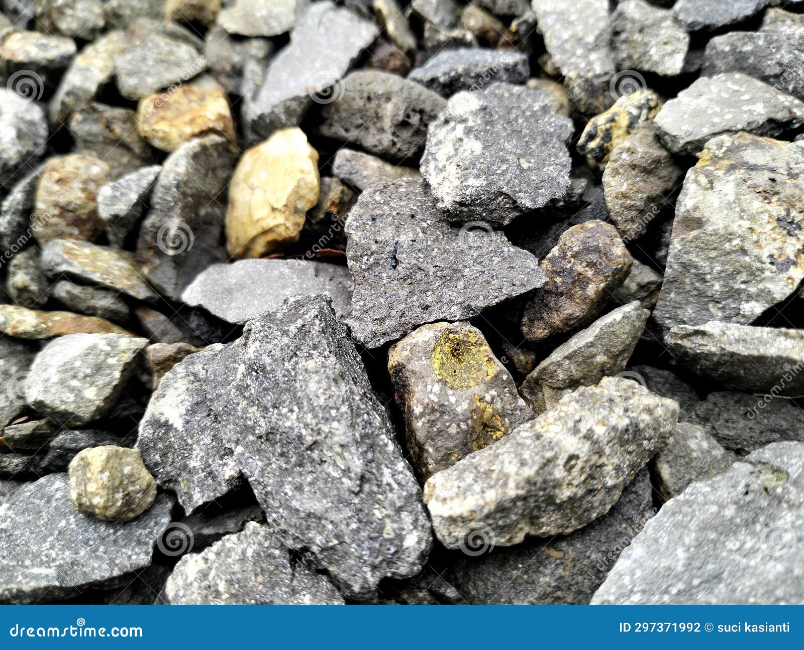 A Pile of Small Stones that are Wet after the Rain Stock Photo - Image ...