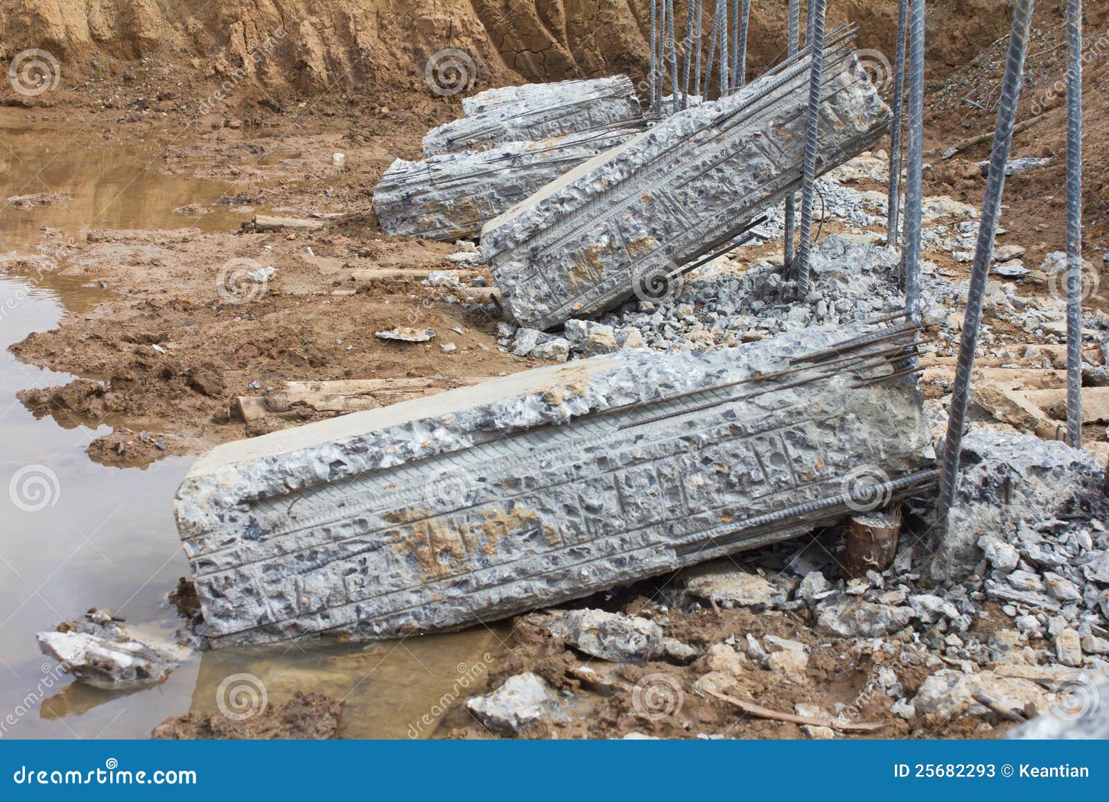 Pile Smashed Down the Bars To Prepare for a Long Stock Image - Image of ...