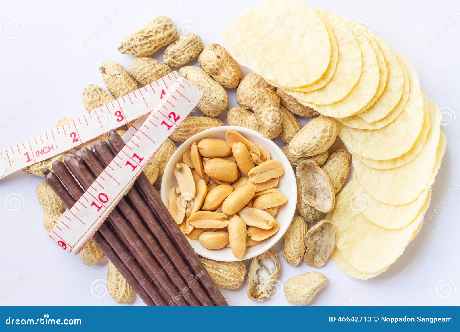 Pile of snacks on white stock image. Image of cafe, life - 46642713