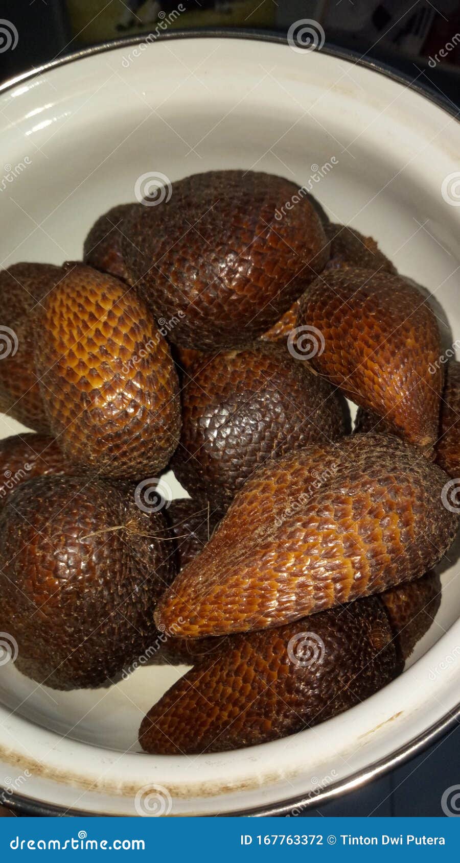 A Pile of Snake Fruit on a Container Stock Photo - Image of palm ...