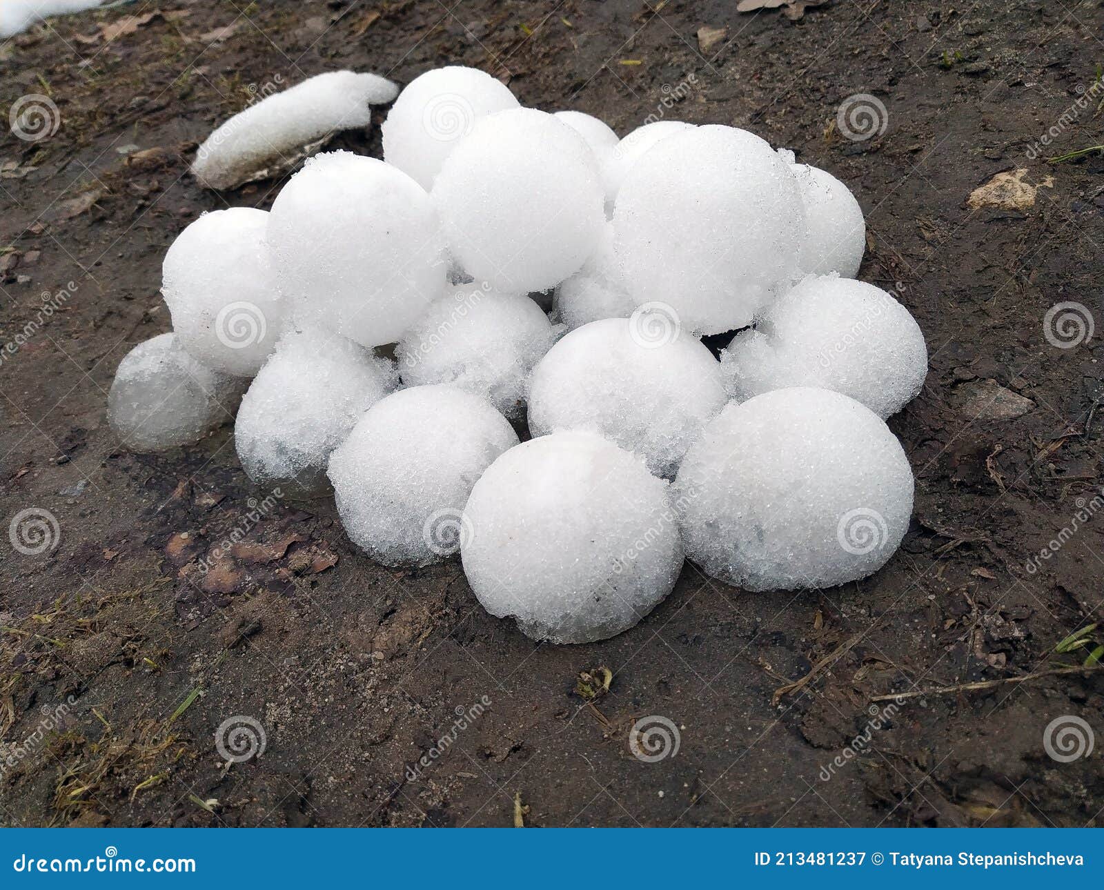 Pile of Snowballs on the Ground Stock Image - Image of heap, outdoor ...