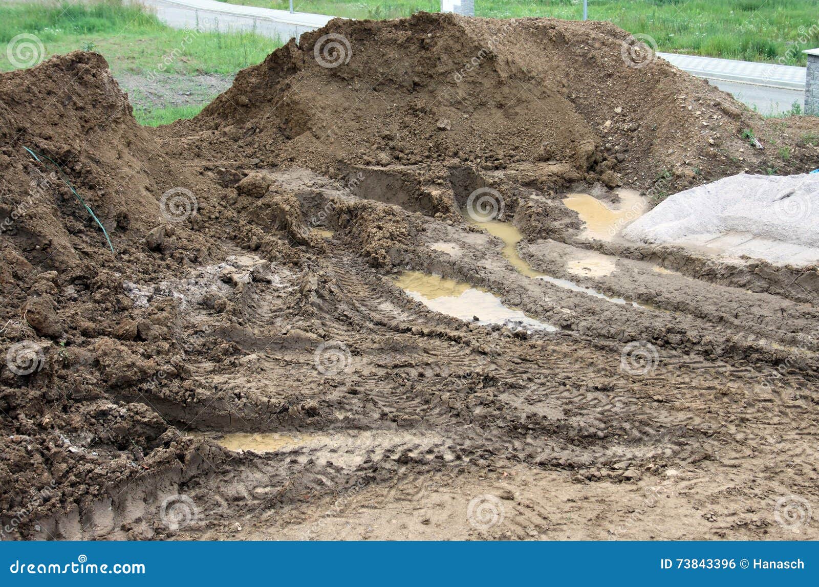 A Pile of Soil and Sand, Rutted in Redevelopment Stock Photo - Image of ...