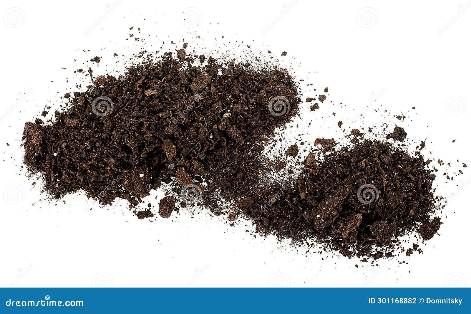 Pile of Soil Scattered on White Background, Top View. Ground, Dirt ...