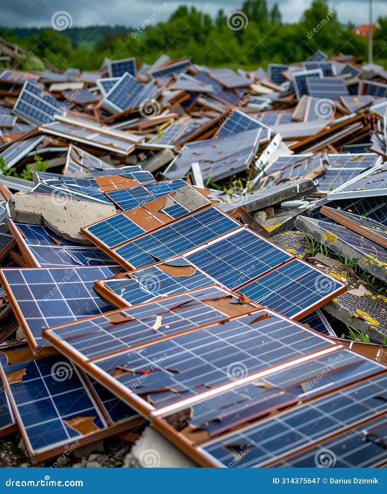 Pile of Solar Panels, Junkyard. AI Generative Stock Illustration - Illustration of panel, lead ...