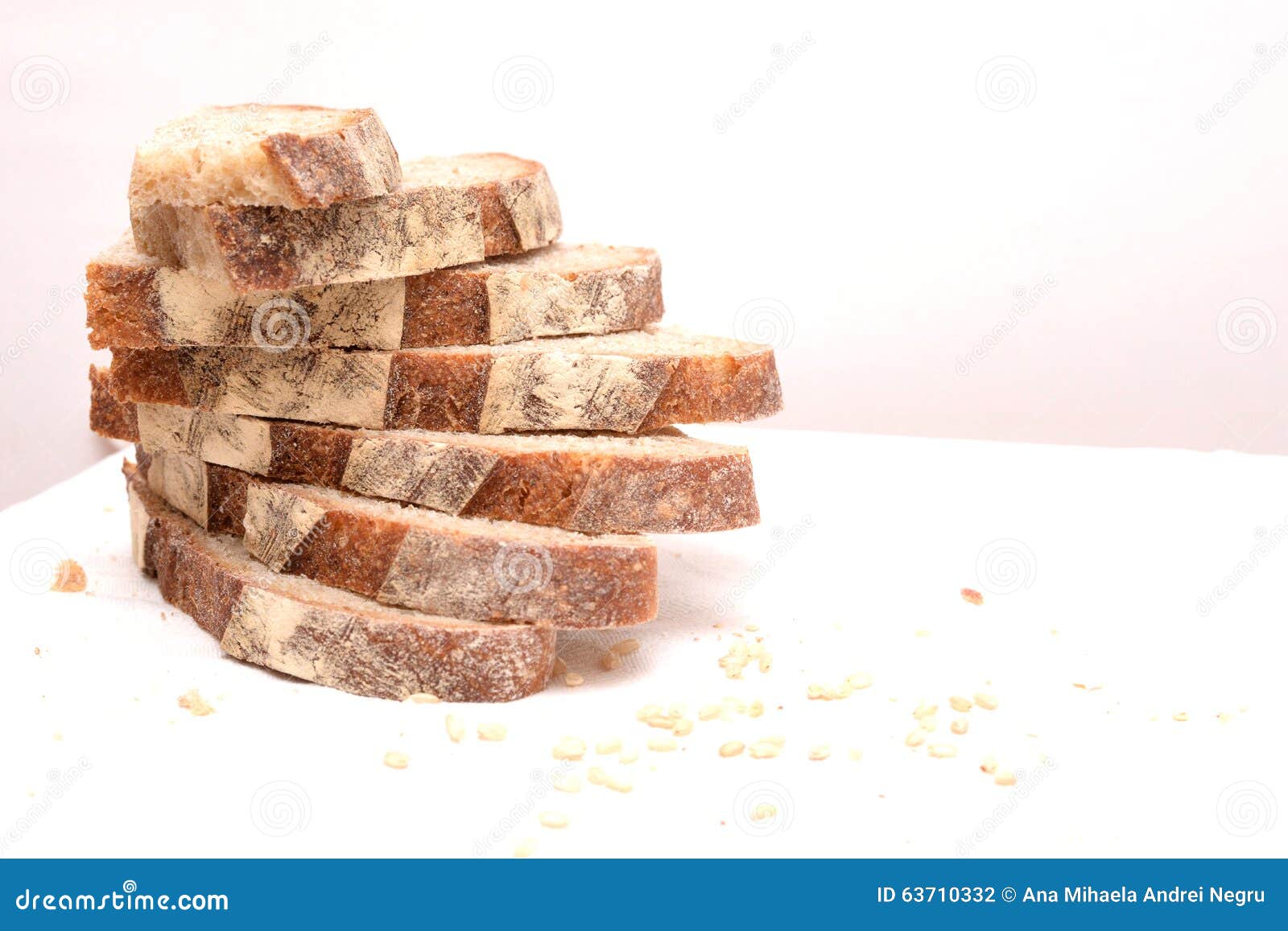 Pile of Sourdough Bread Slices Stock Photo - Image of eateble, food ...