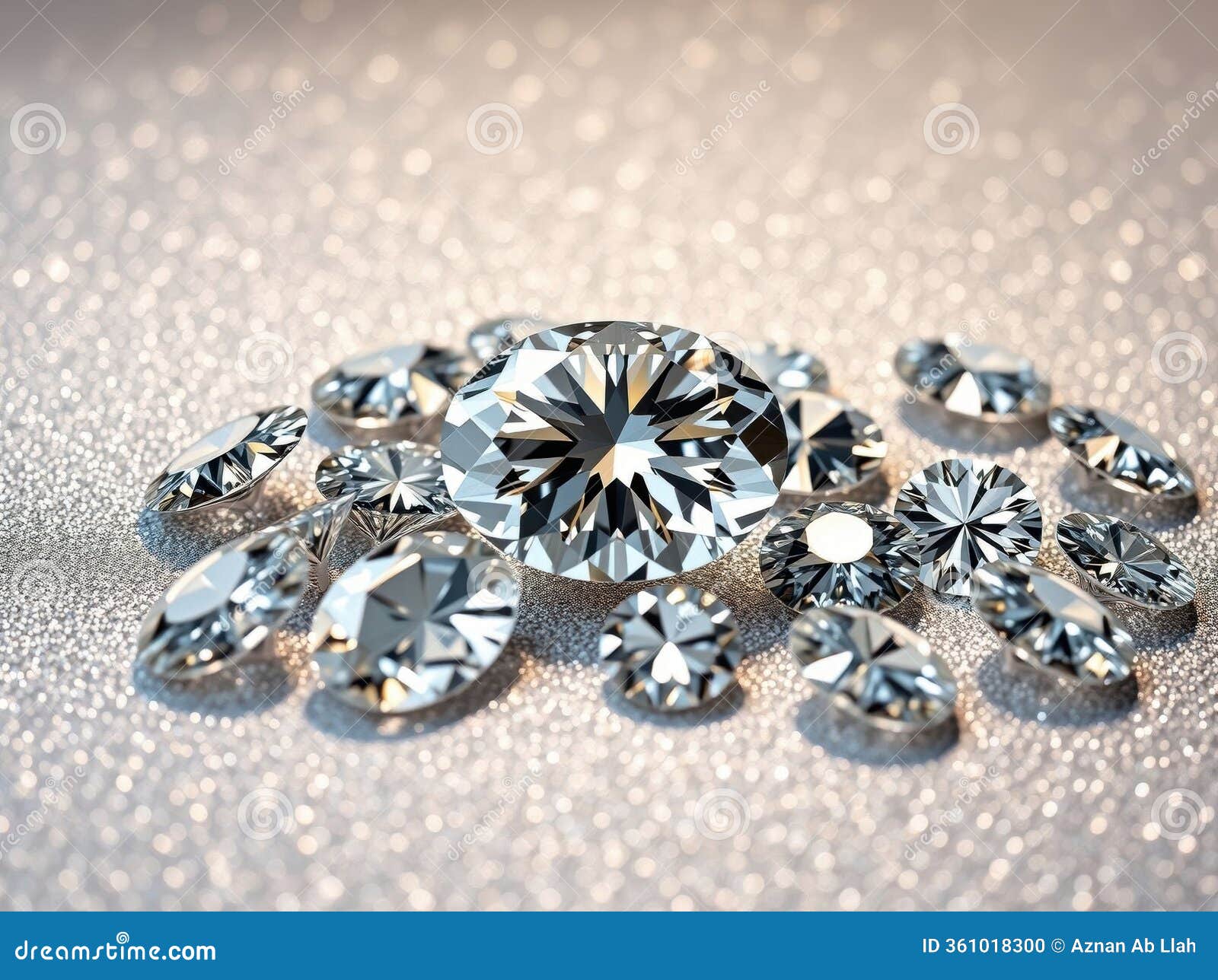 Pile of Sparkling Diamonds on Glitter Background Stock Illustration ...