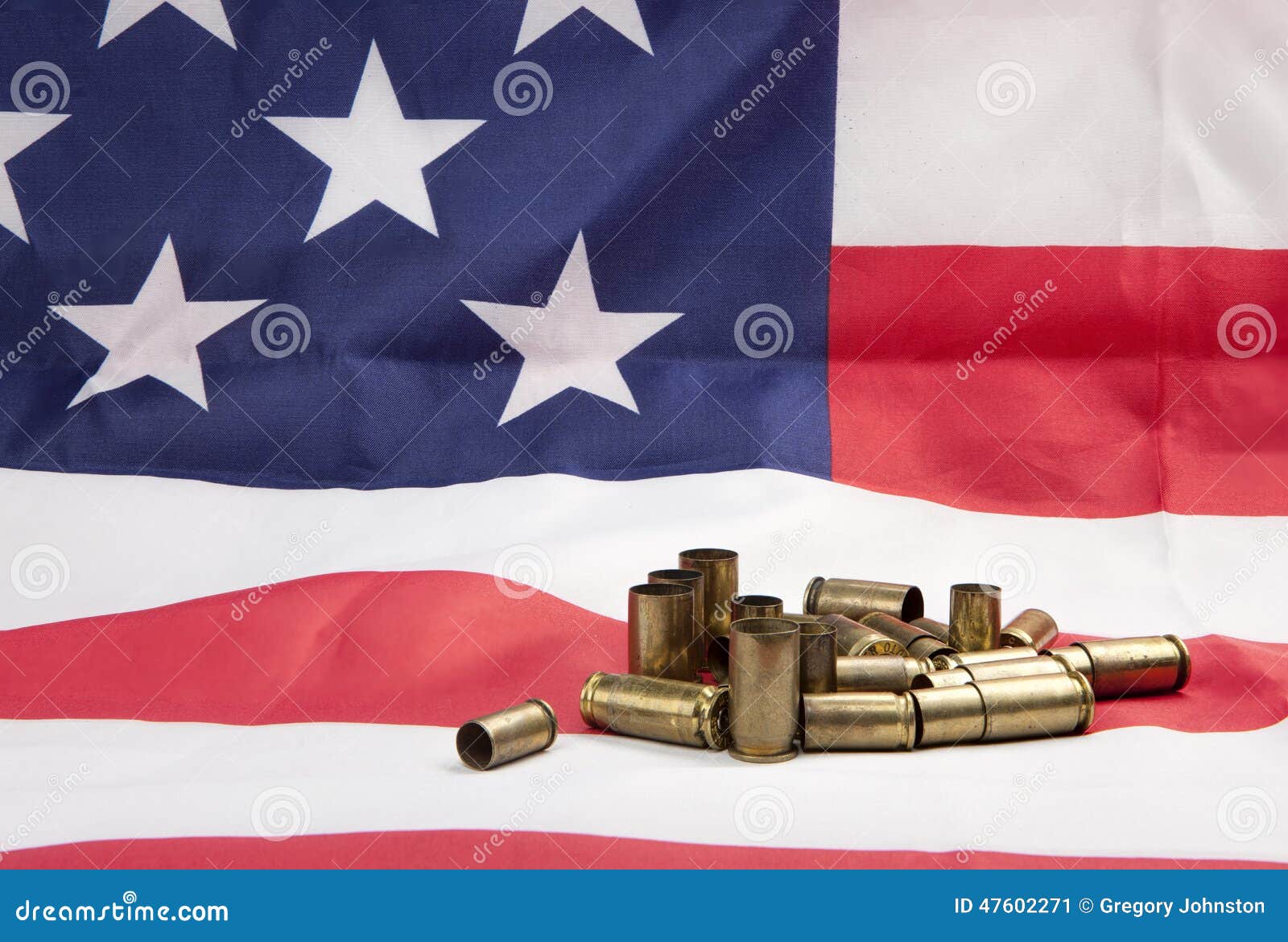 Pile of Spent Casings on the Flag. Stock Image - Image of bullets, flag ...