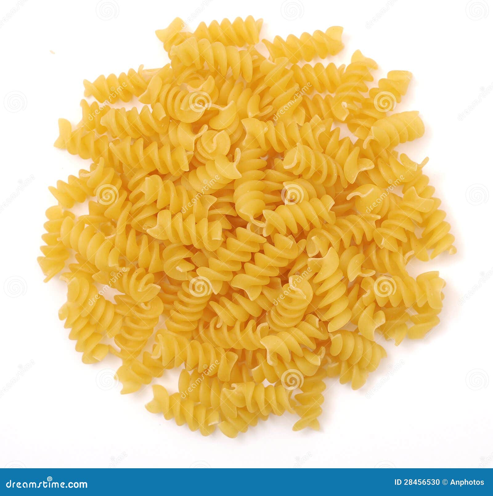 A pile of spiral pasta stock photo. Image of product - 28456530