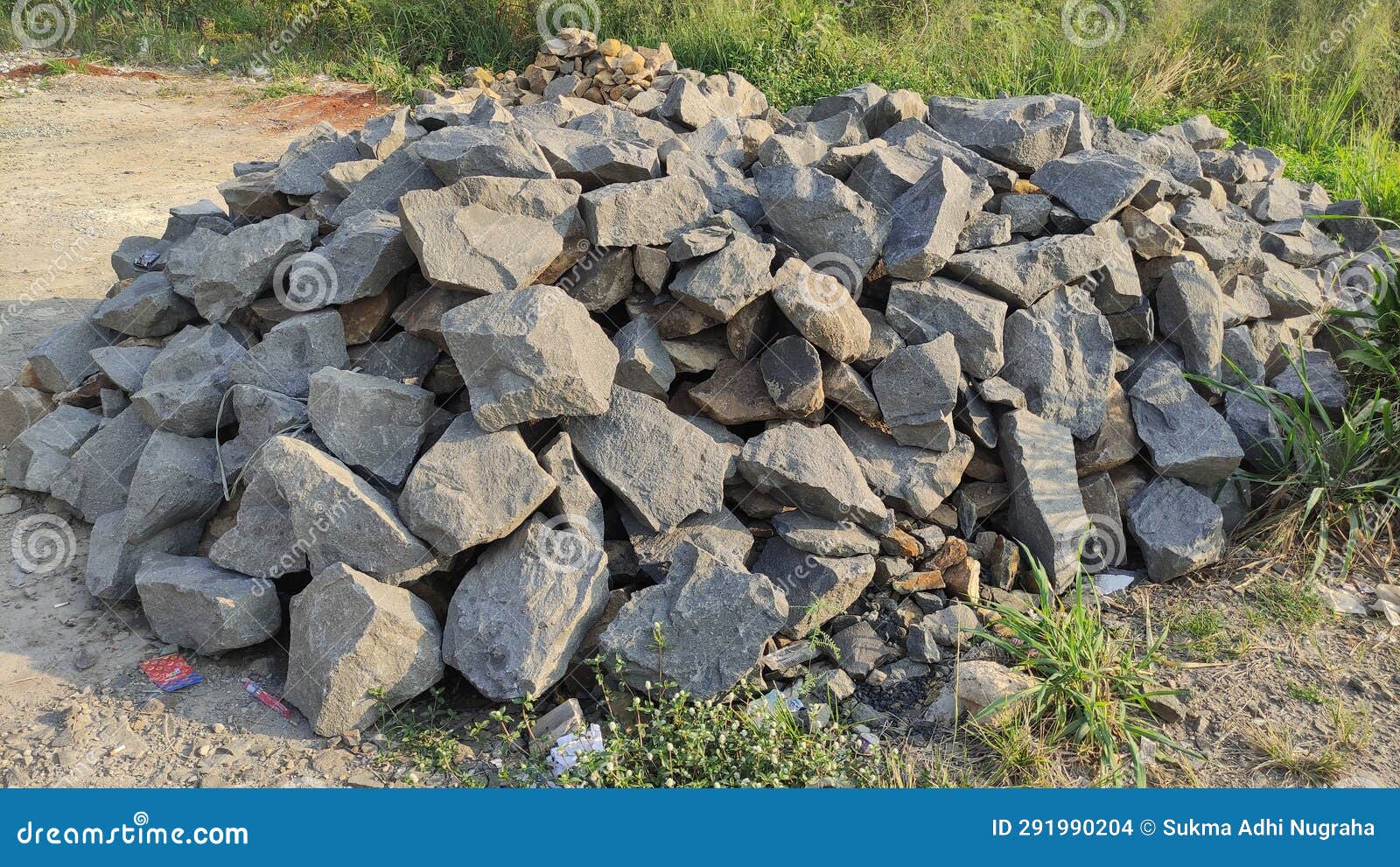 Pile of Split Stones To Make the Foundation Stock Photo - Image of ...