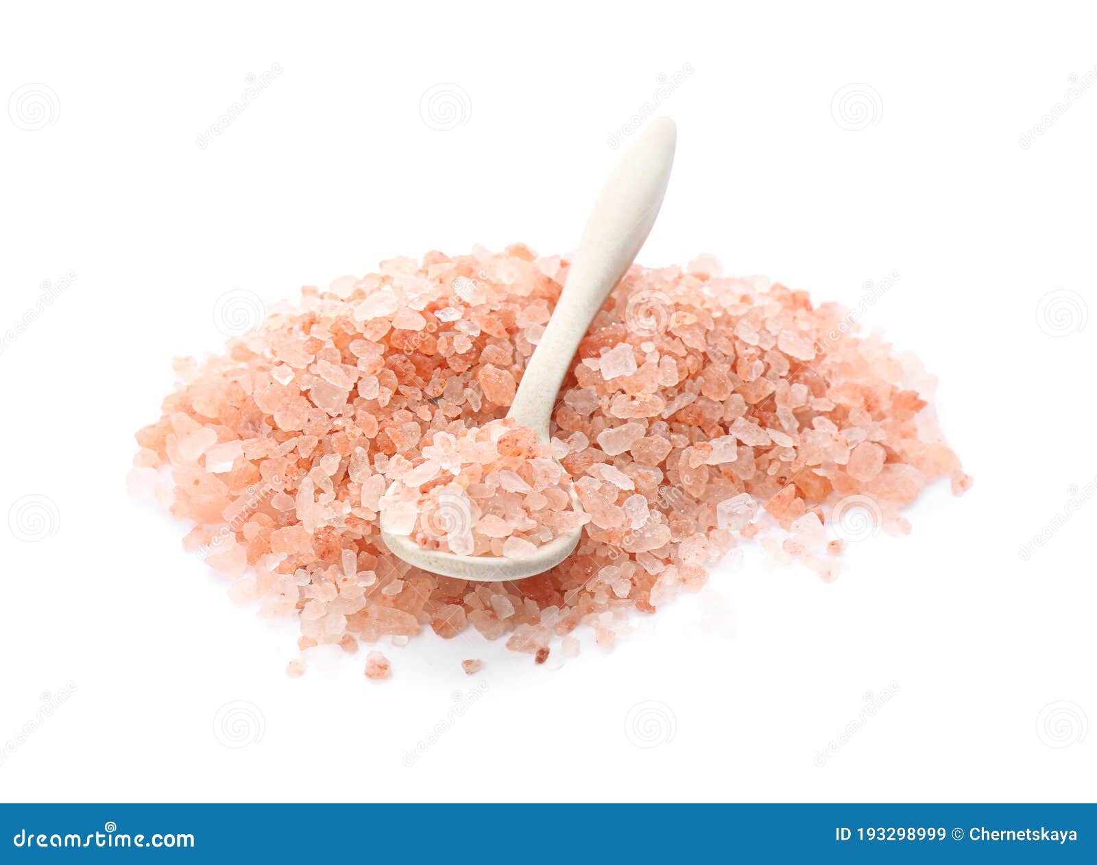 Pile and Spoon of Pink Himalayan Salt Isolated Stock Image - Image of ...