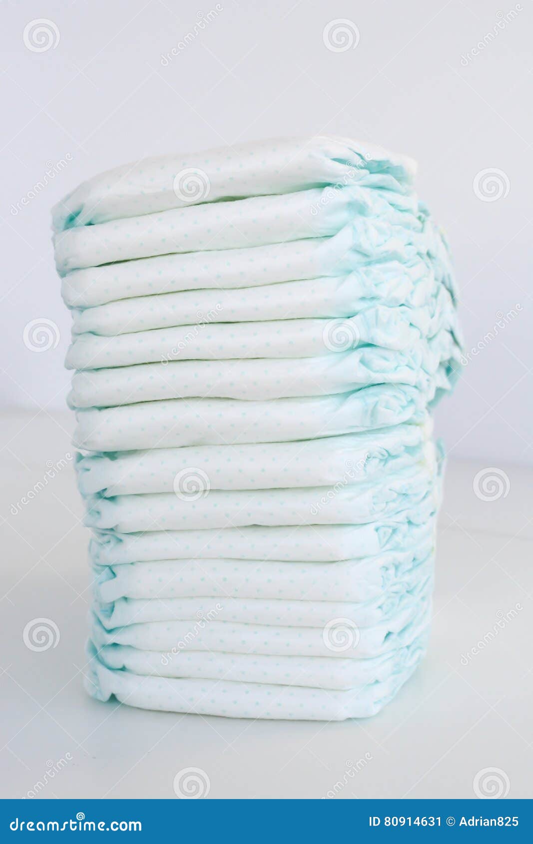 Pile Of 9 Diapers On White Background Stock Photography | CartoonDealer ...