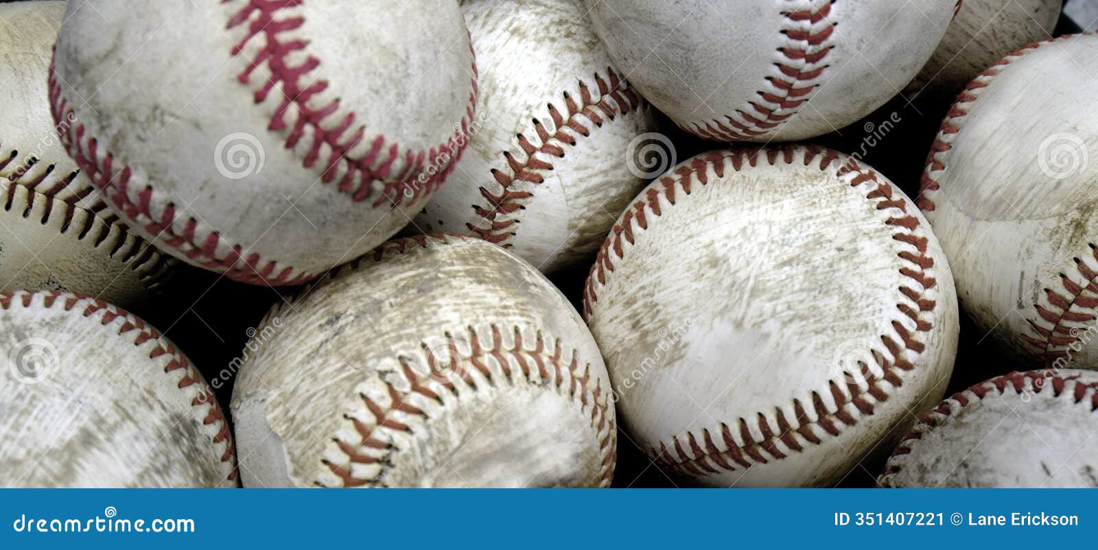 Pile or Stack of Baseballs for Playing Games Competition Worn Leather ...
