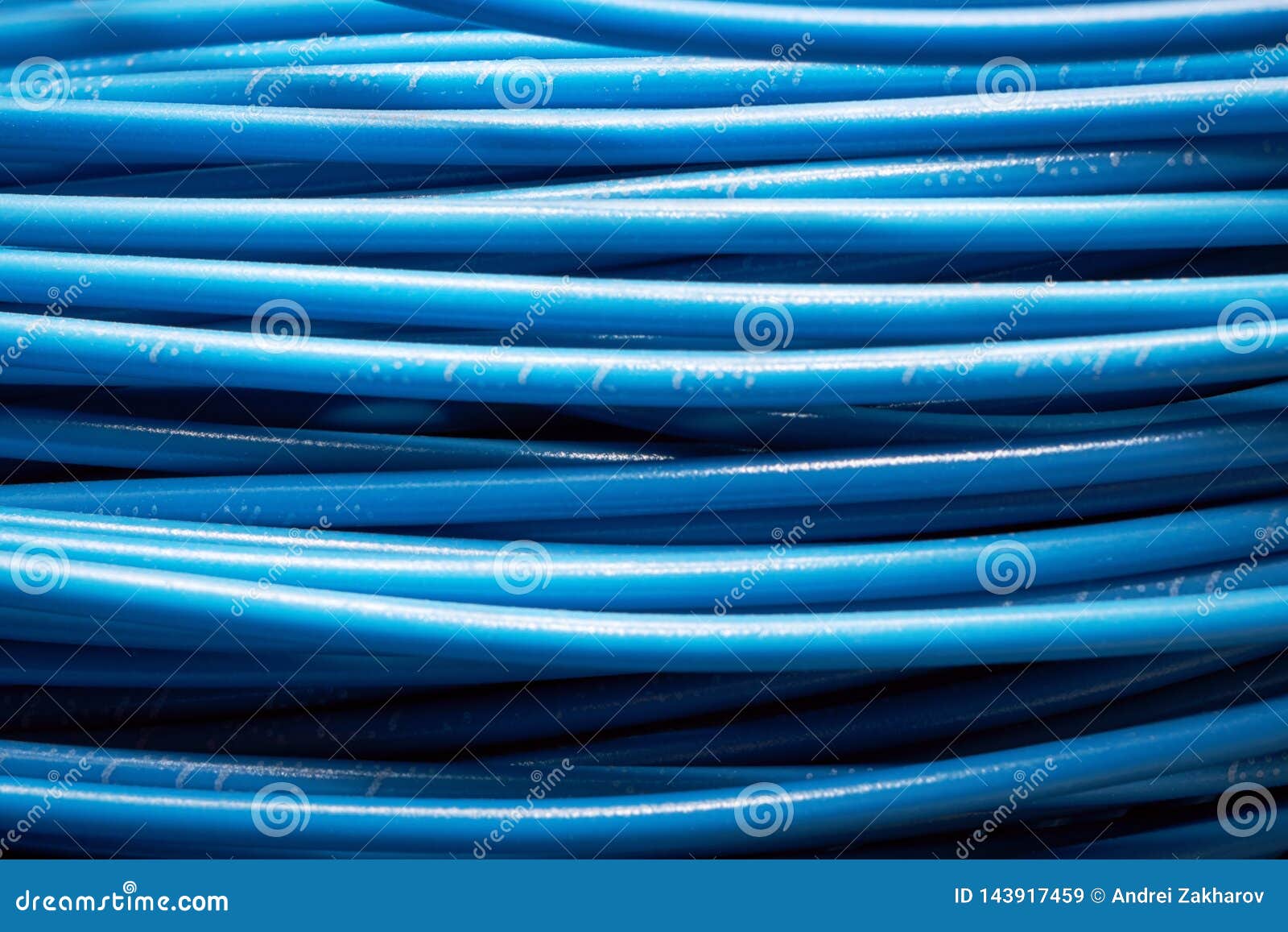 A Pile or Stack of Blue Electrical Wires Stock Image - Image of cross ...