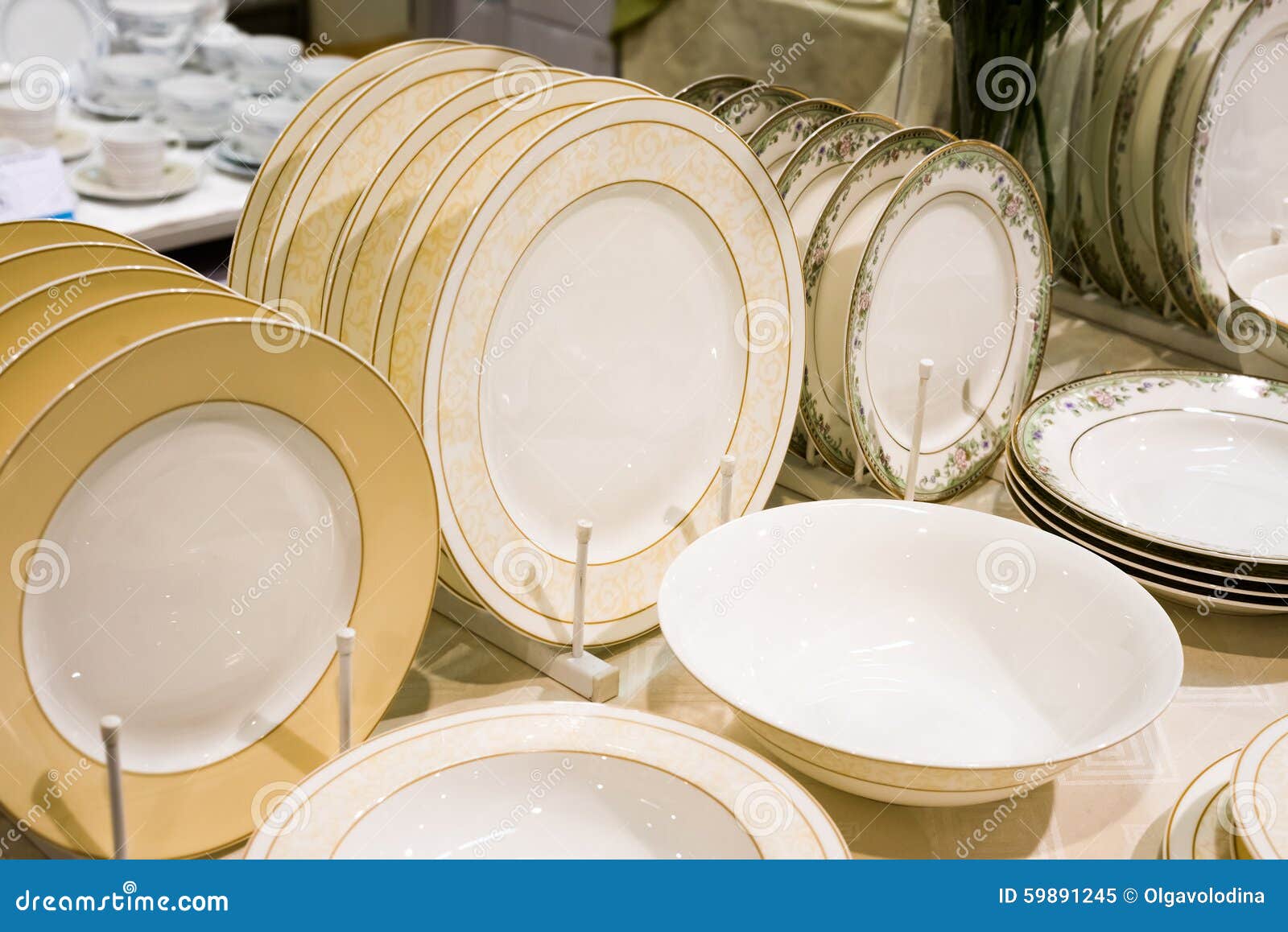 Pile Stack of Clean Washed Plates Stock Image - Image of dining, ware ...
