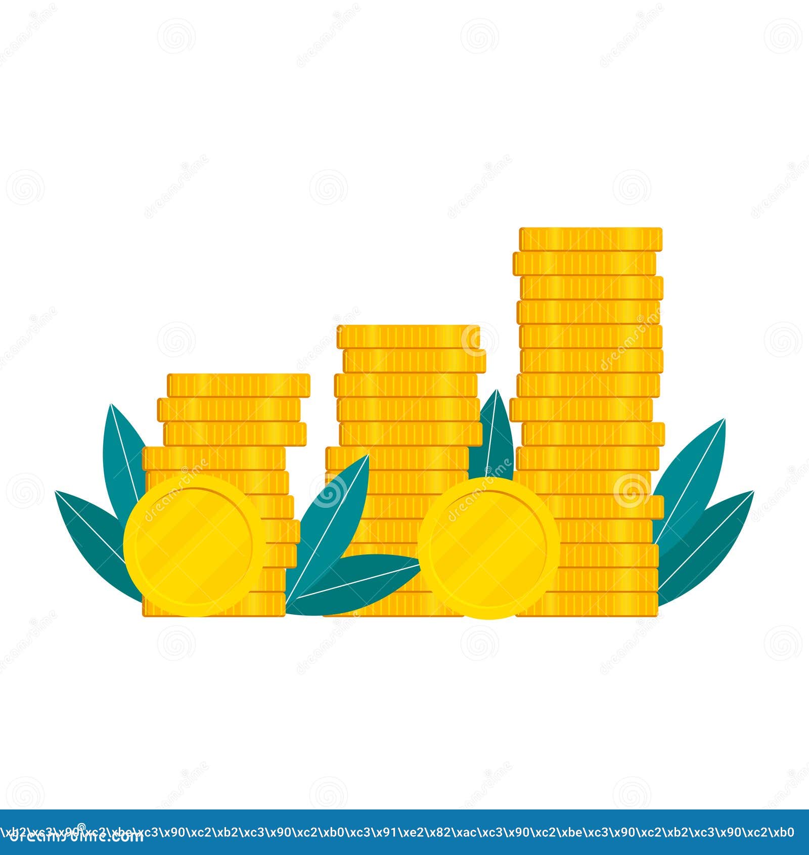 A pile or stack of coins stock vector. Illustration of gold - 258476428