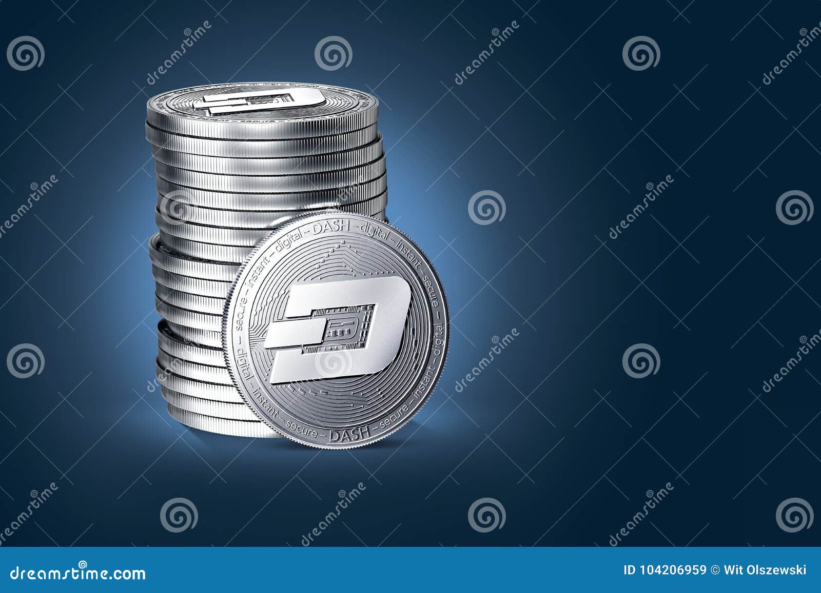 Silver Dash Coin Isolated On White Background. Royalty-Free Stock Photo ...