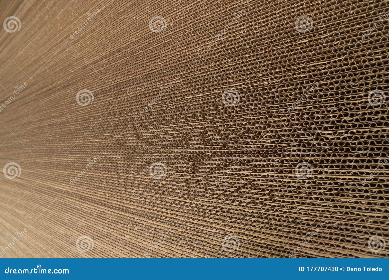Wall of Stacked Cardboard, Perspective View Stock Photo - Image of ...