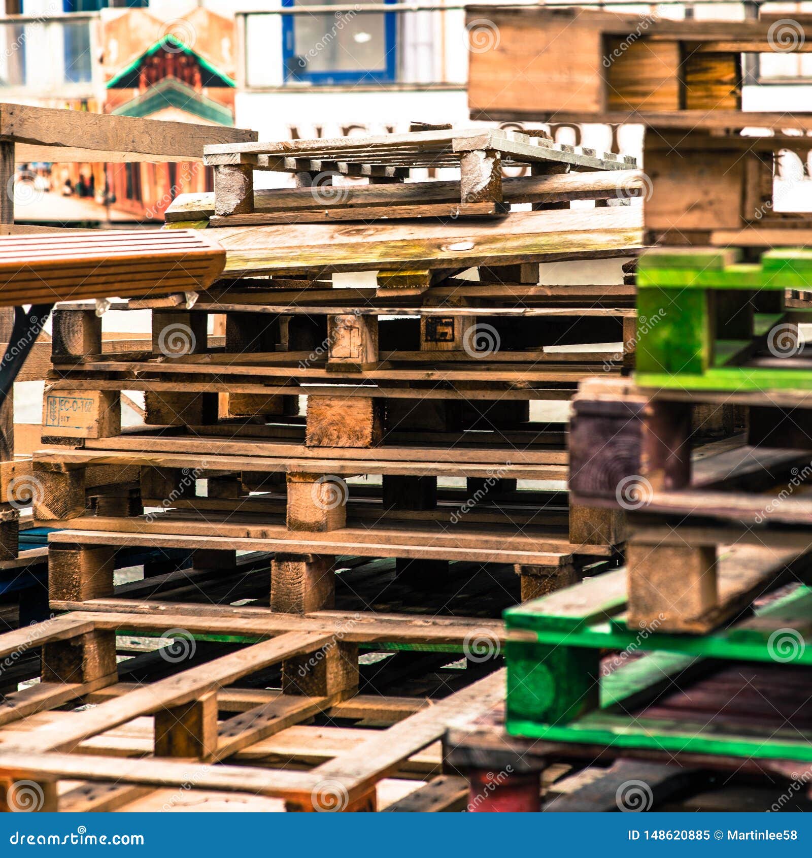Pile or Stack of Used Empty Wooden Transport Pallets Stock Image ...