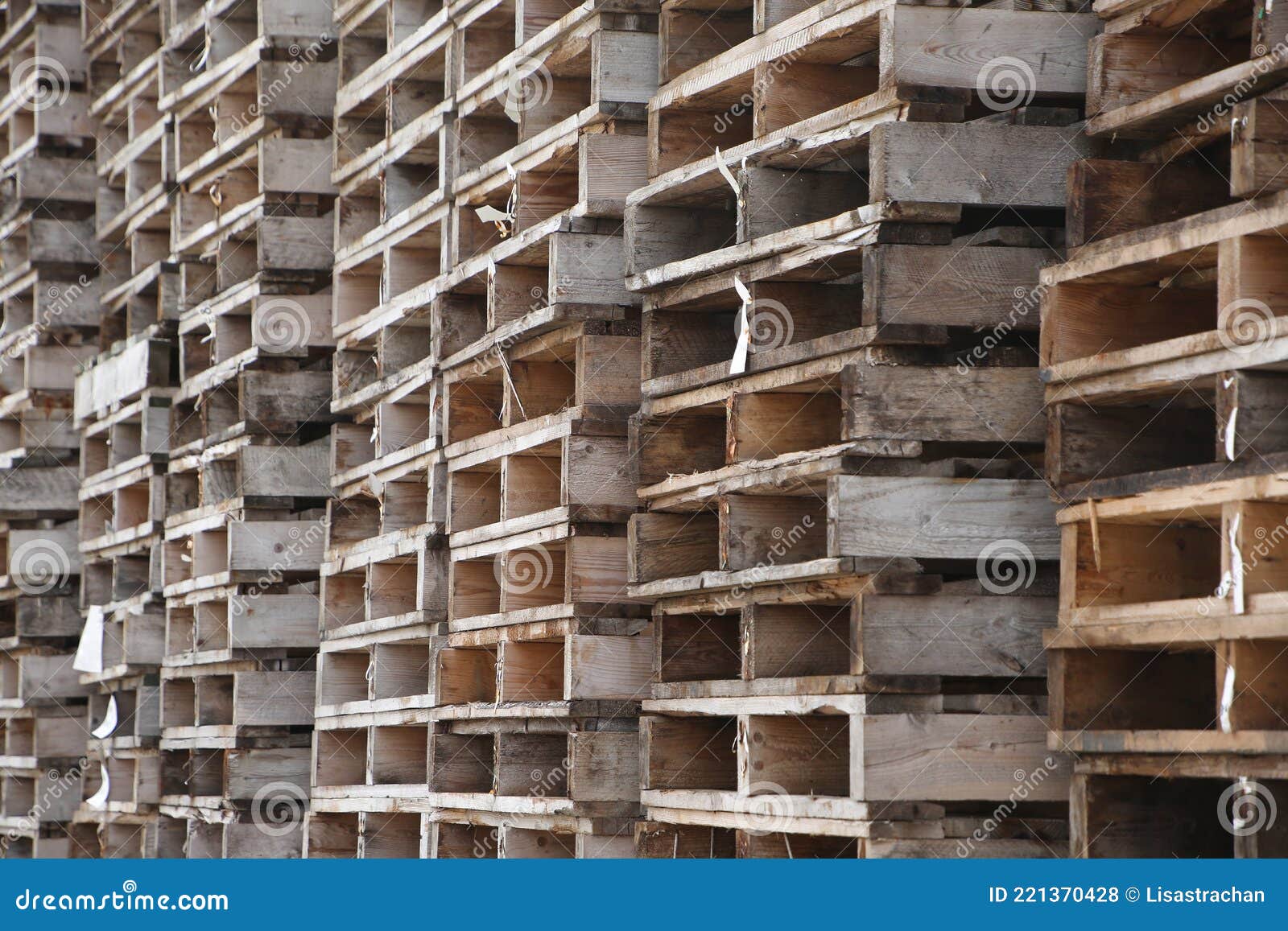 Pile or Stack of Wooden Cargo Pallets Ready for Shipping Stock Photo ...
