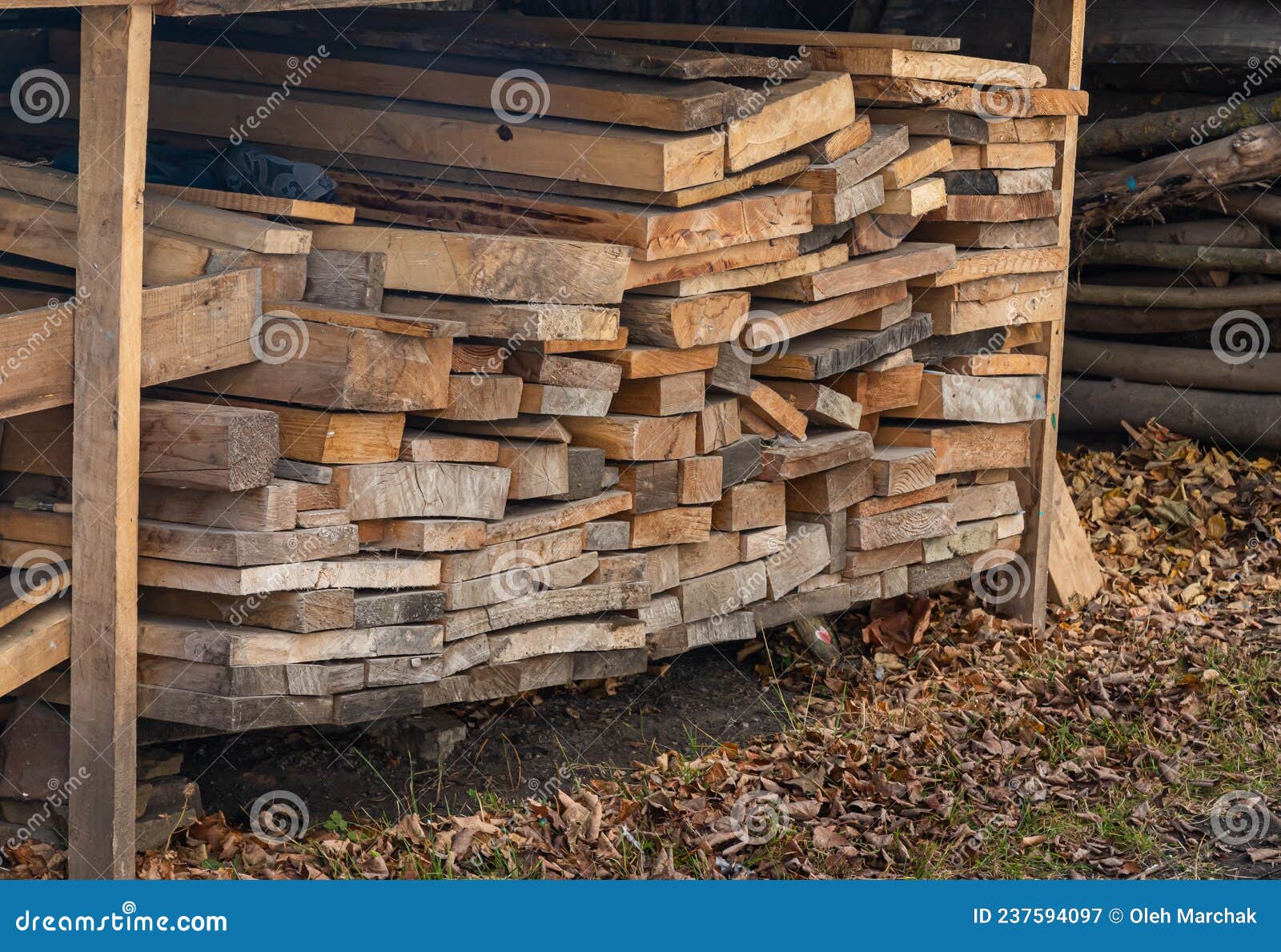 Pile of Stacked Triangle Firewood Prepared for Fireplace and Boiler ...